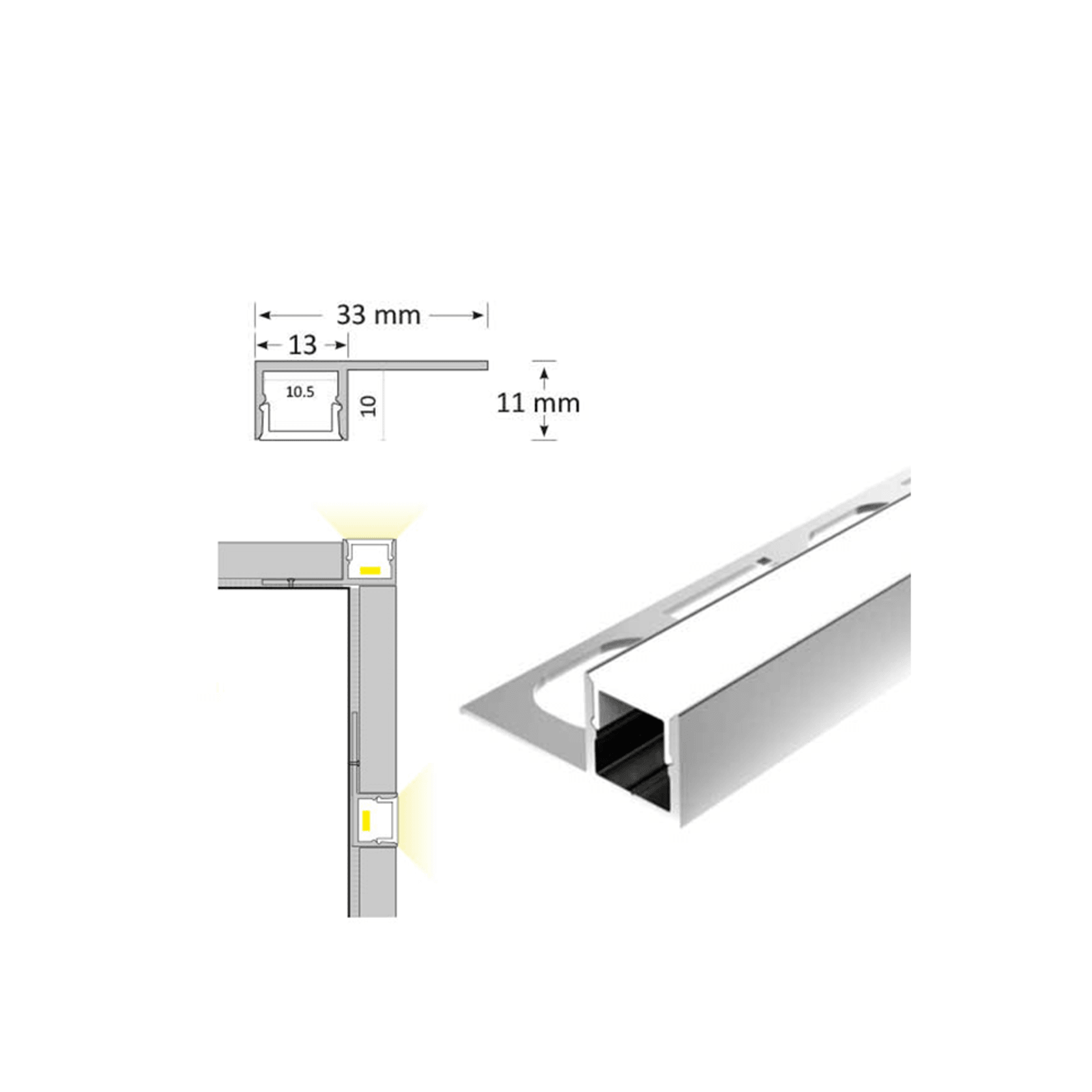 Tile Edge LED Profile | ArchiPro AU