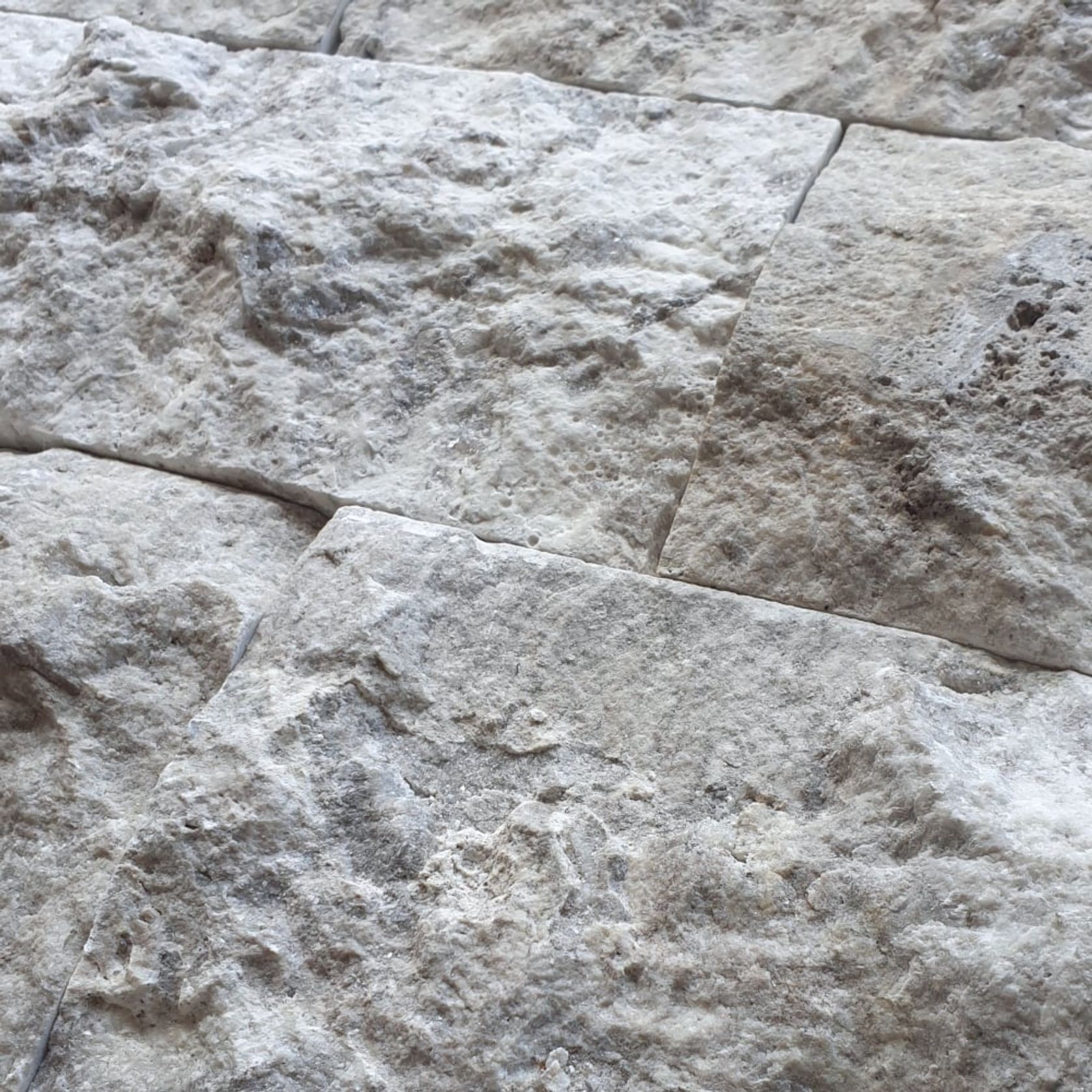 Aqua Silver Split Face Travertine Wall Cladding | ArchiPro AU