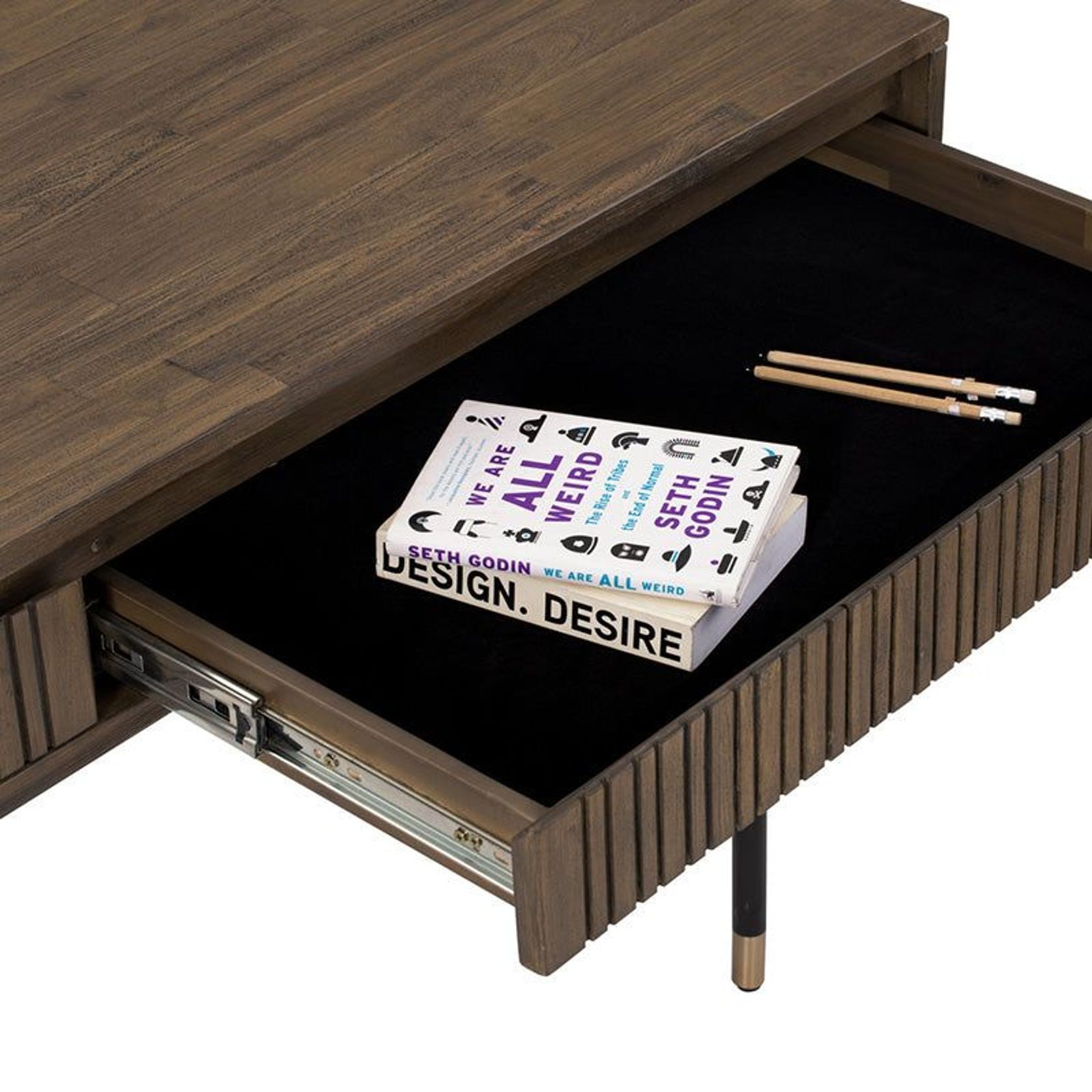 HAMILTON Study Desk Solid Acacia Wood 140cm - Toffee | ArchiPro AU