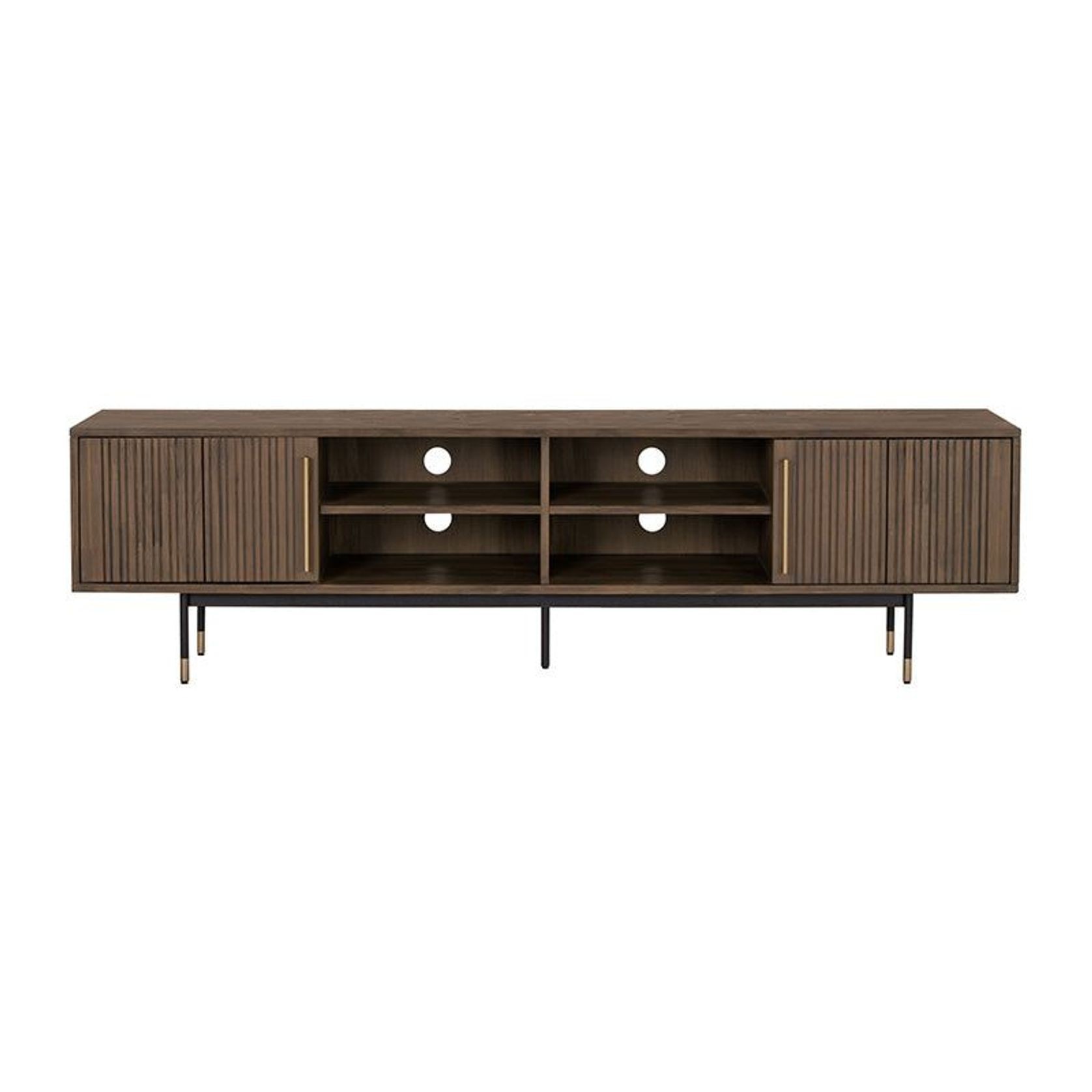 HAMILTON Entertainment TV Unit Solid Acacia Wood 200cm - Toffee Colour ...