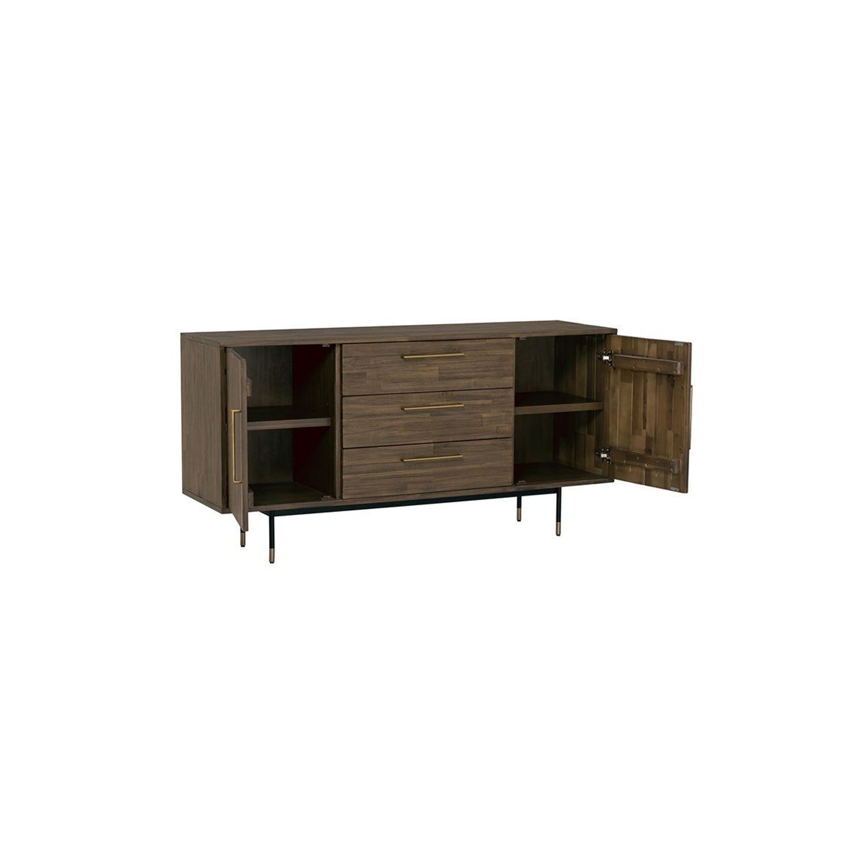HAMILTON Sideboard Buffet Solid Acacia Wood 160cm - Toffee Colour ...