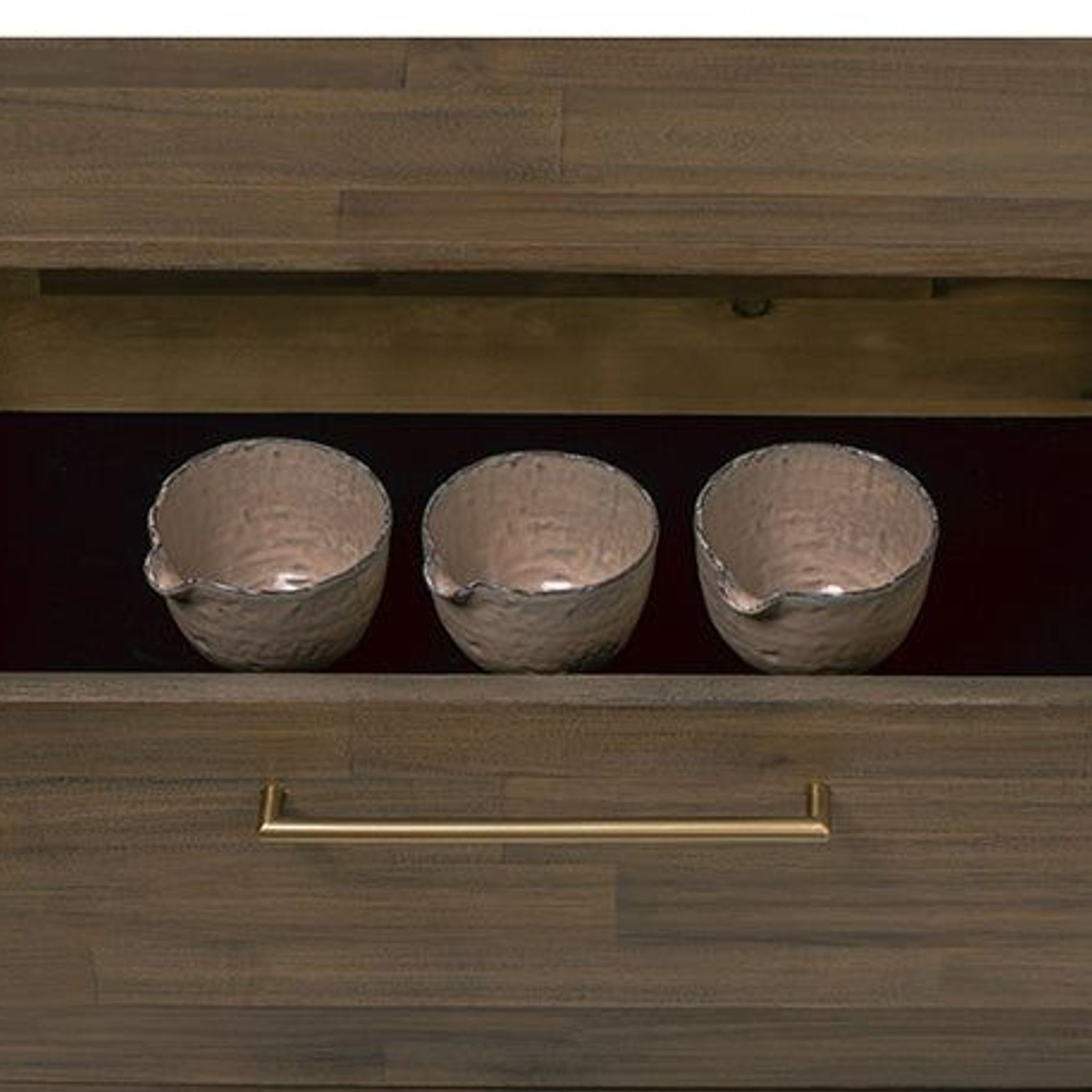 HAMILTON Sideboard Buffet Solid Acacia Wood 160cm - Toffee Colour ...