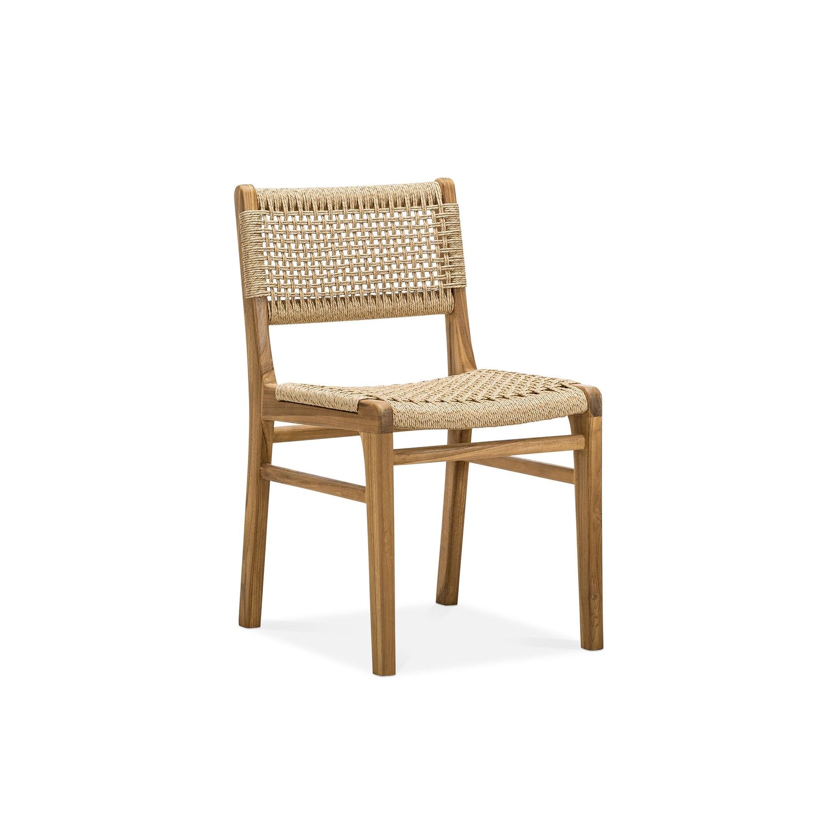 Elias Woven Cord Dining Chair | Natural Teak | Set of 2 | ArchiPro AU