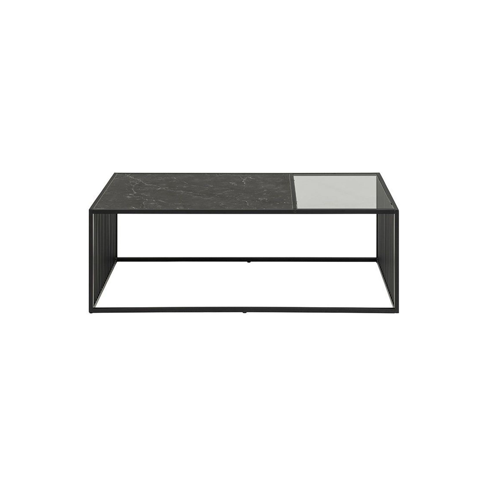 STRINGTON Rectangular Coffee Table 120cm - Black Marble Effect | ArchiPro AU