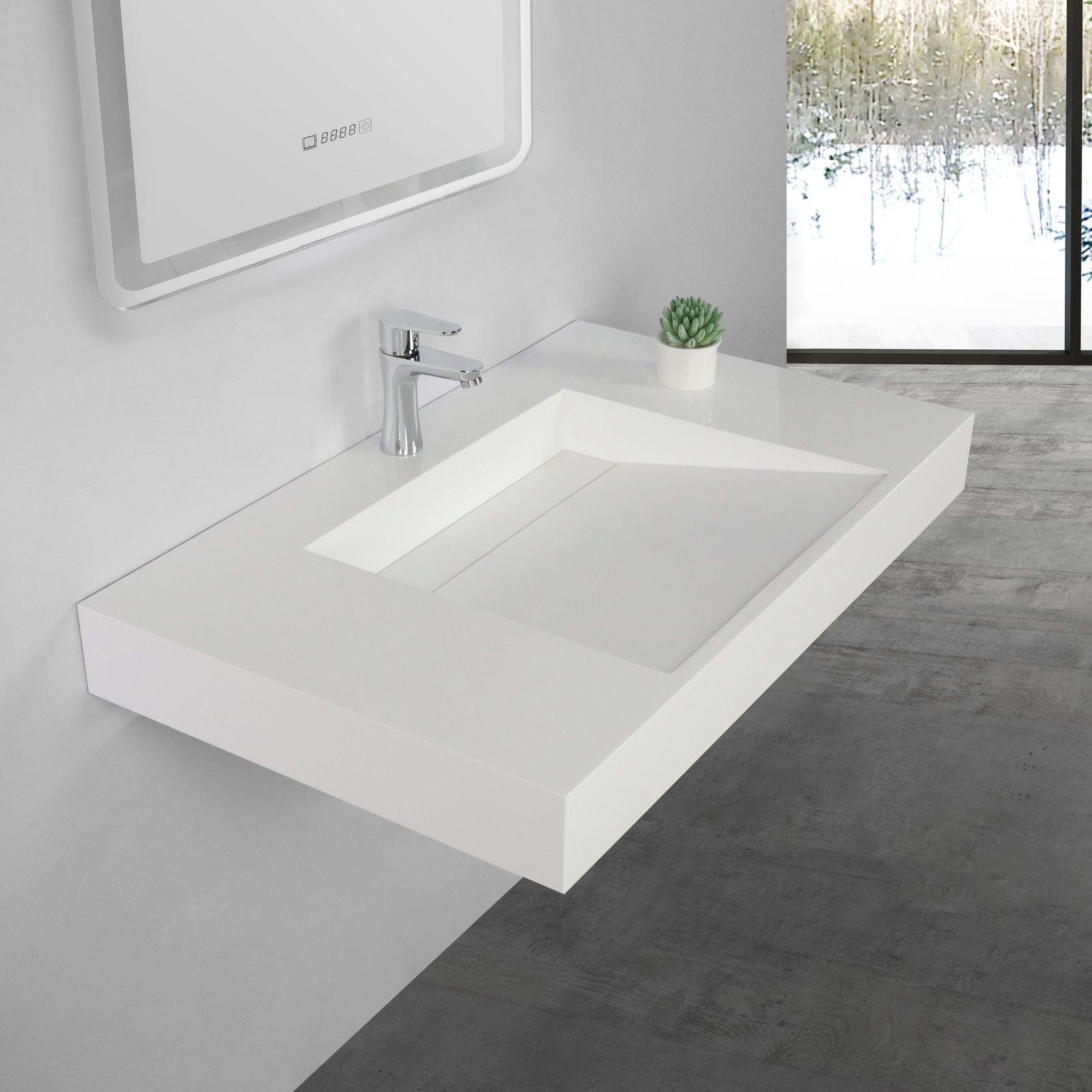 Ramp basin wall hung 915mm single bowl B5036 | ArchiPro AU