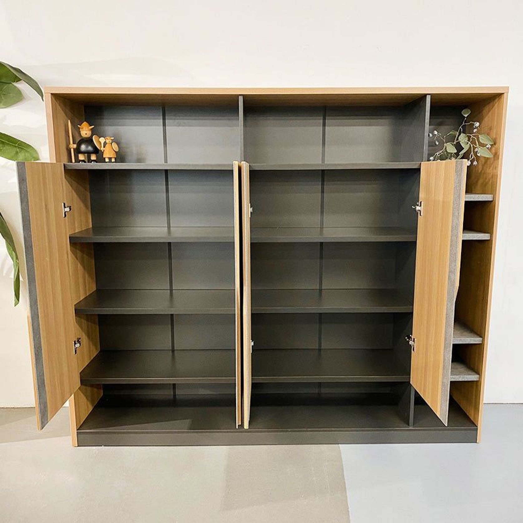 BAXTER Display Cabinet 190cm - Acacia & Carbon Grey | ArchiPro AU