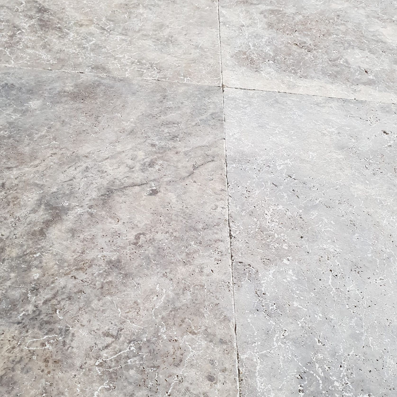 30mm Classic Silver Travertine Pavers - Tumbled & Unfil | ArchiPro AU