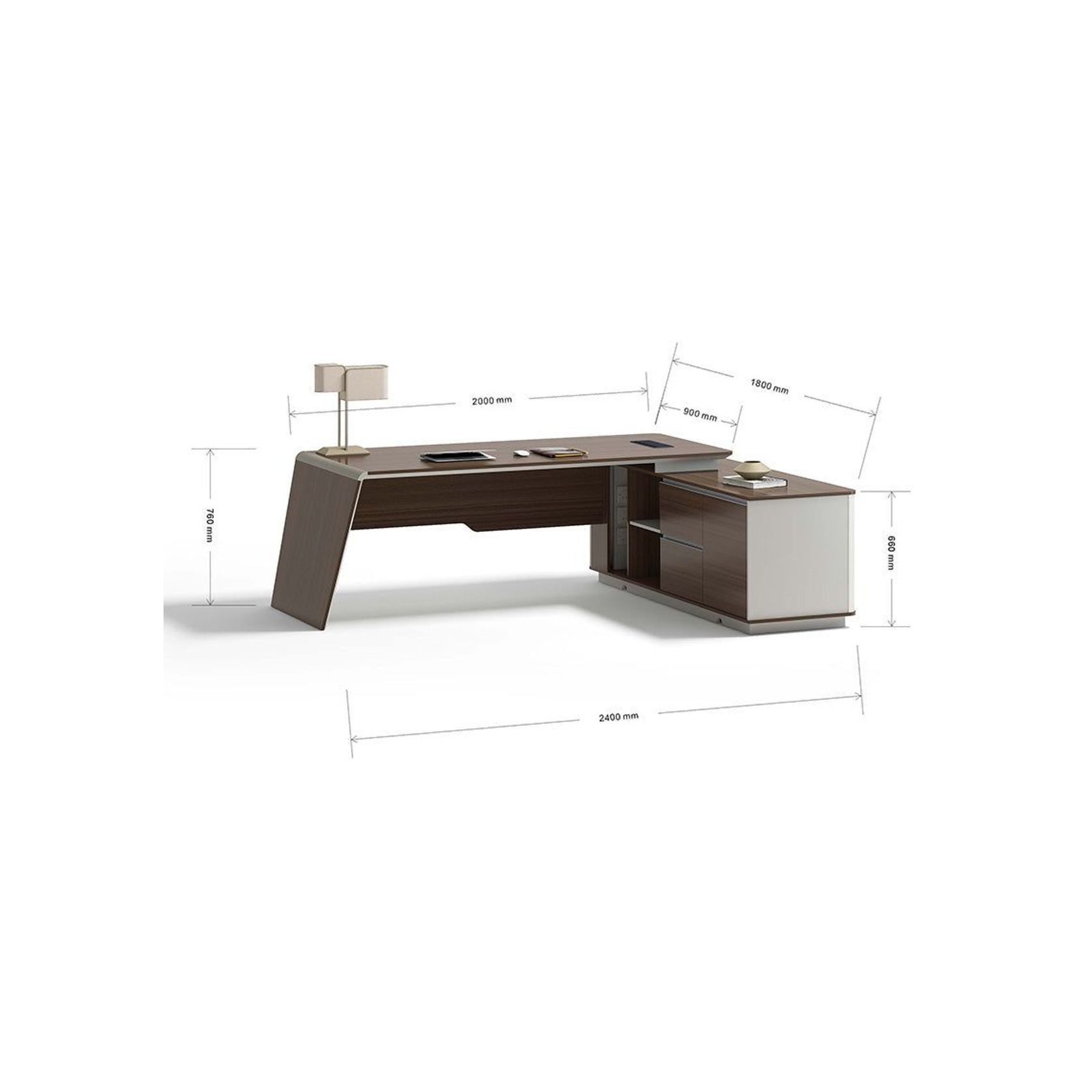 ANDERS Executive Desk Reversible Return 2.4M - Australian Gold Oak ...