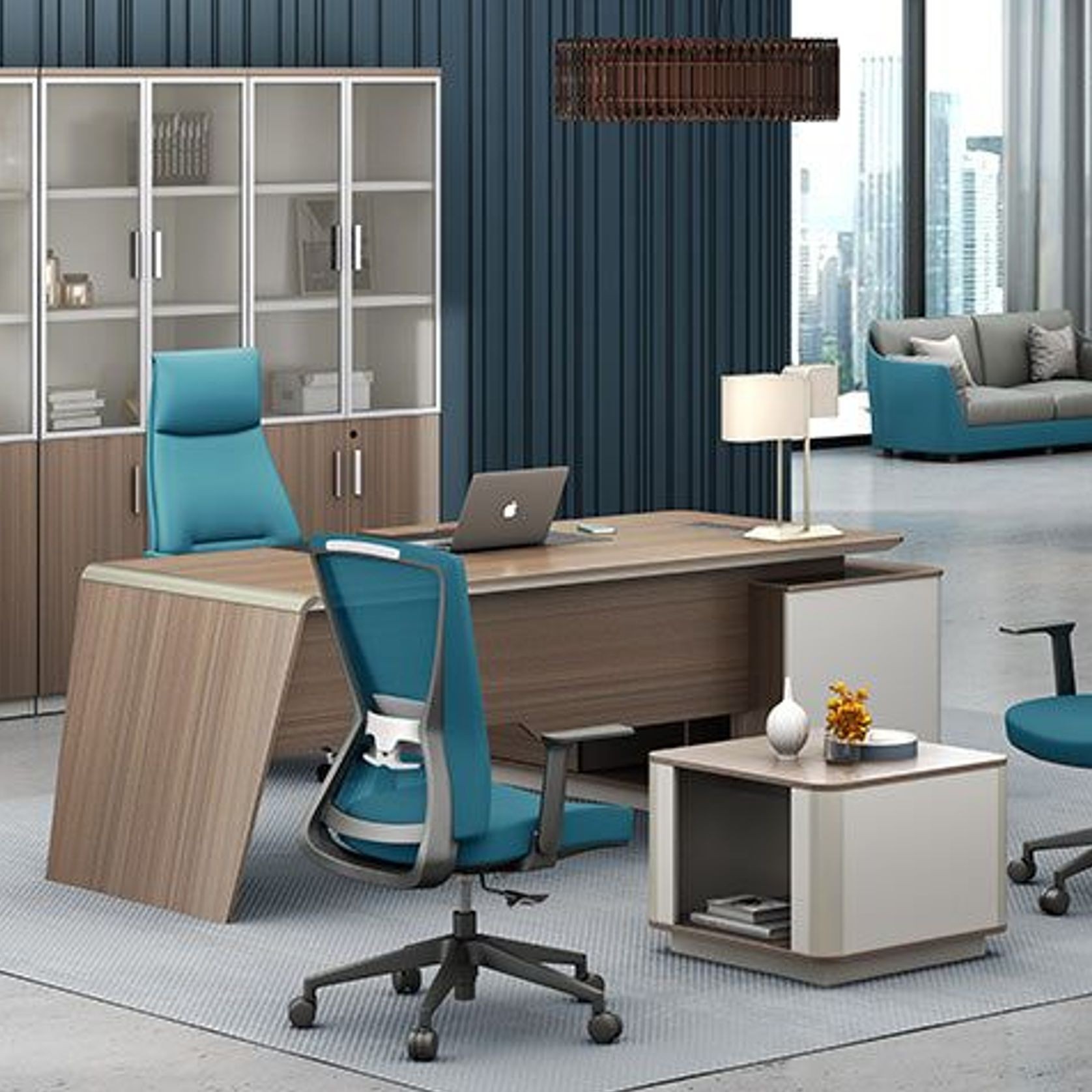 ANDERS Executive Desk Reversible Return 2.0M - Australian Gold Oak ...