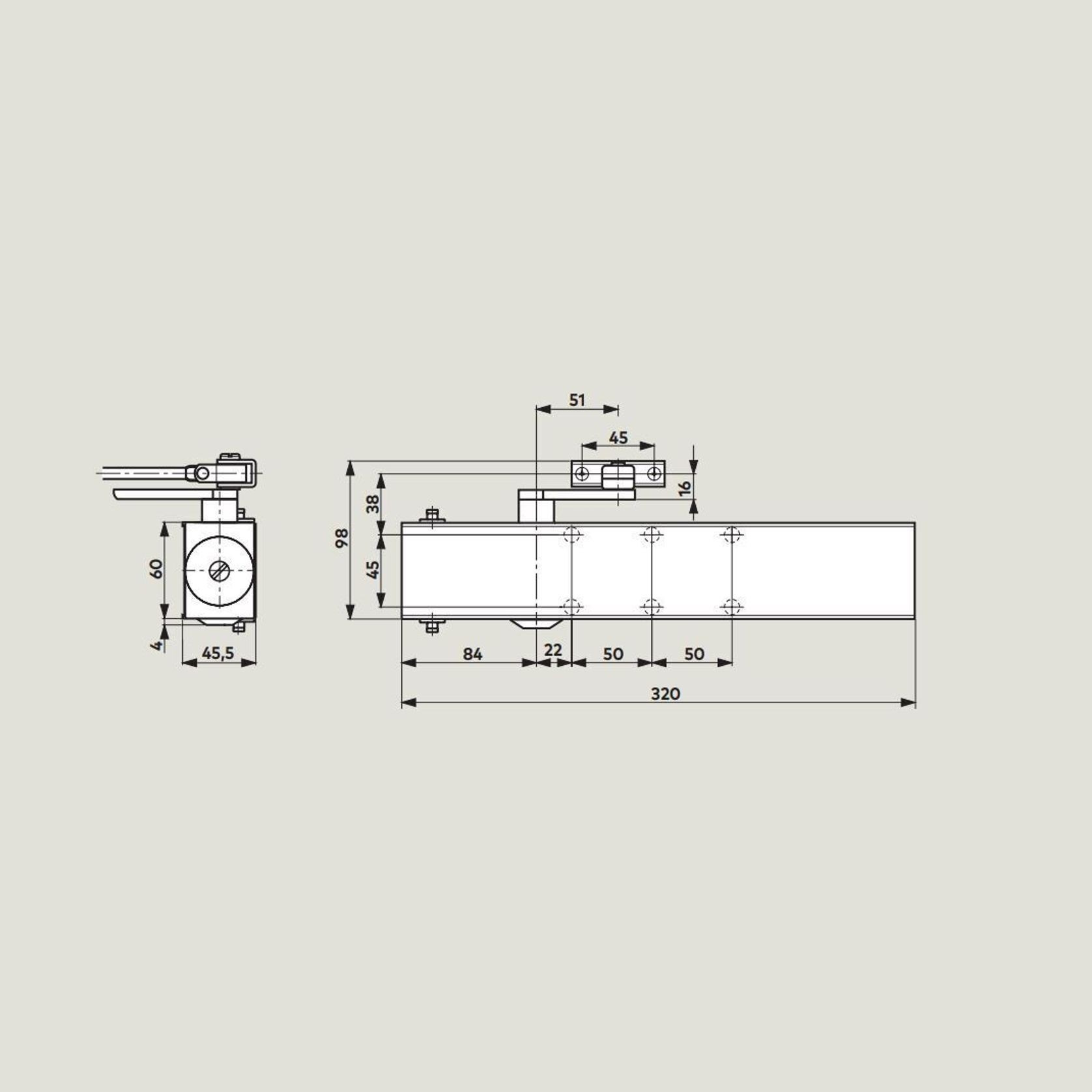 Dorma TS73EMF EN5 Door Closer Electro Magnetic Hold Open Body Only ...