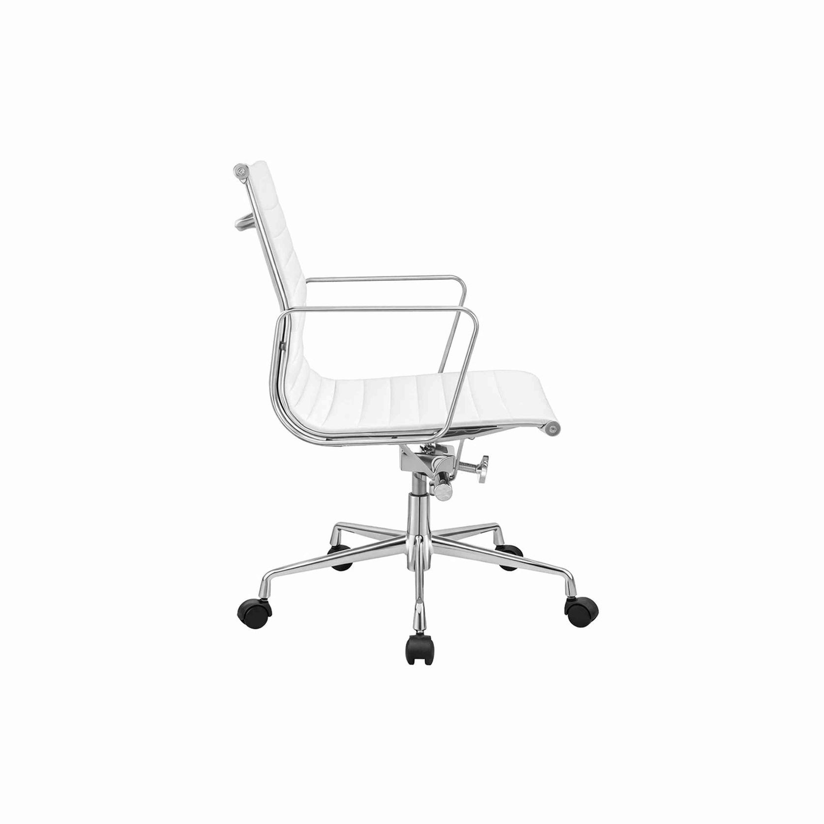 DAKIN Low Back Office Chair - White & Chrome | ArchiPro AU