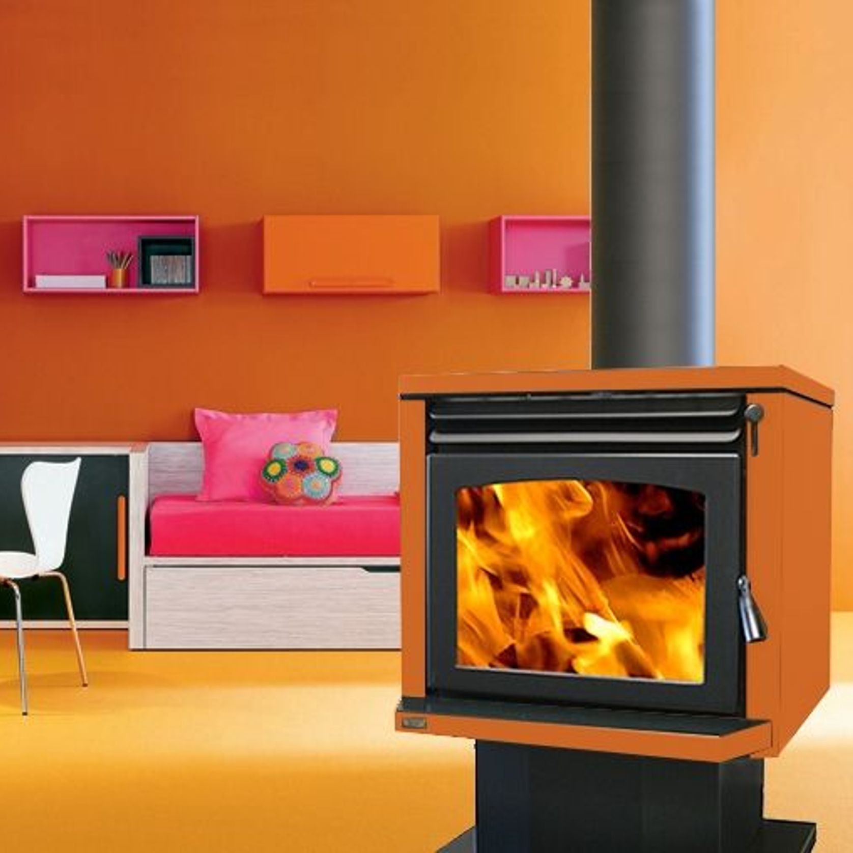 Ethos Genesis Freestanding Wood Fireplace | ArchiPro AU