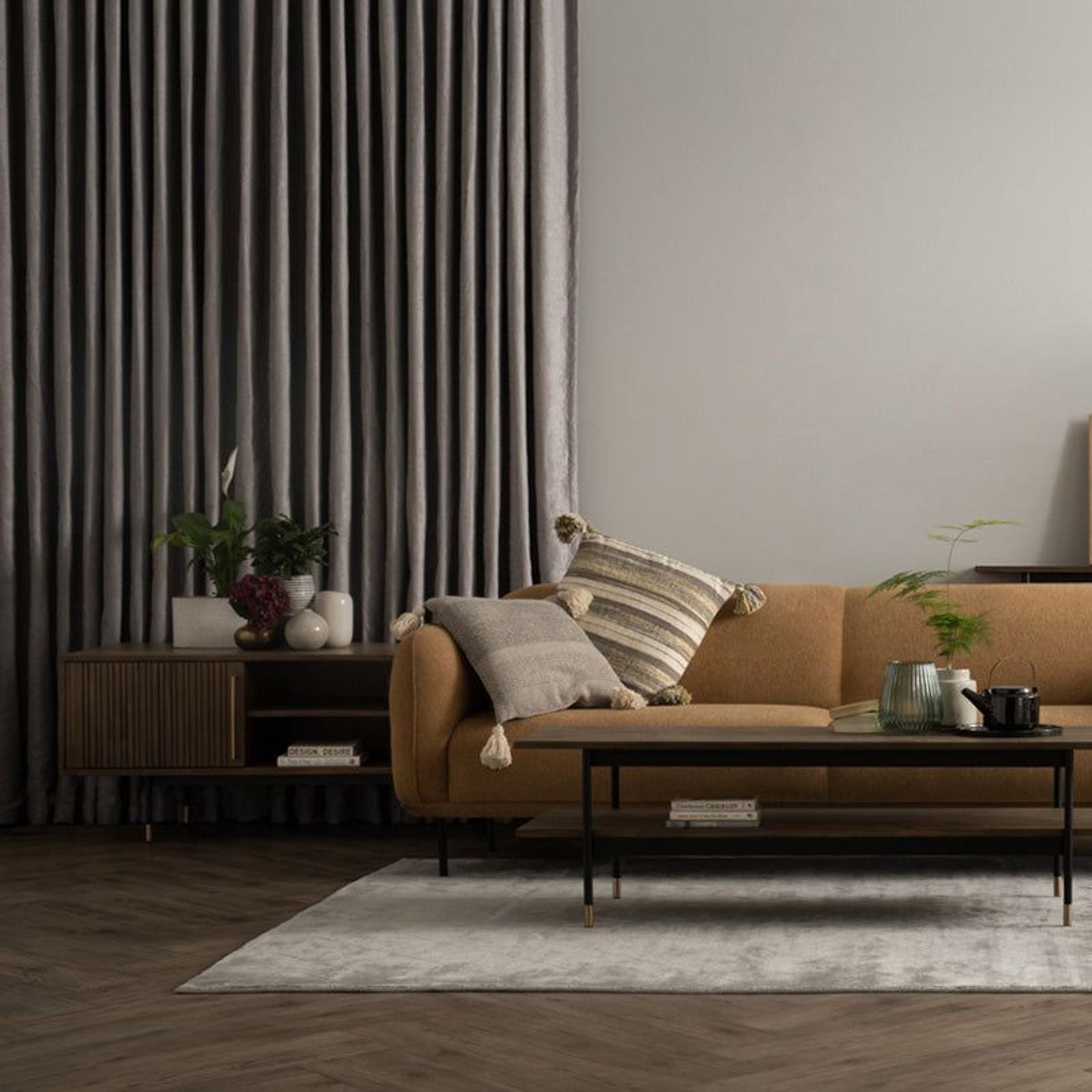 HAMILTON Entertainment TV Unit Solid Acacia Wood 200cm - Toffee Colour ...