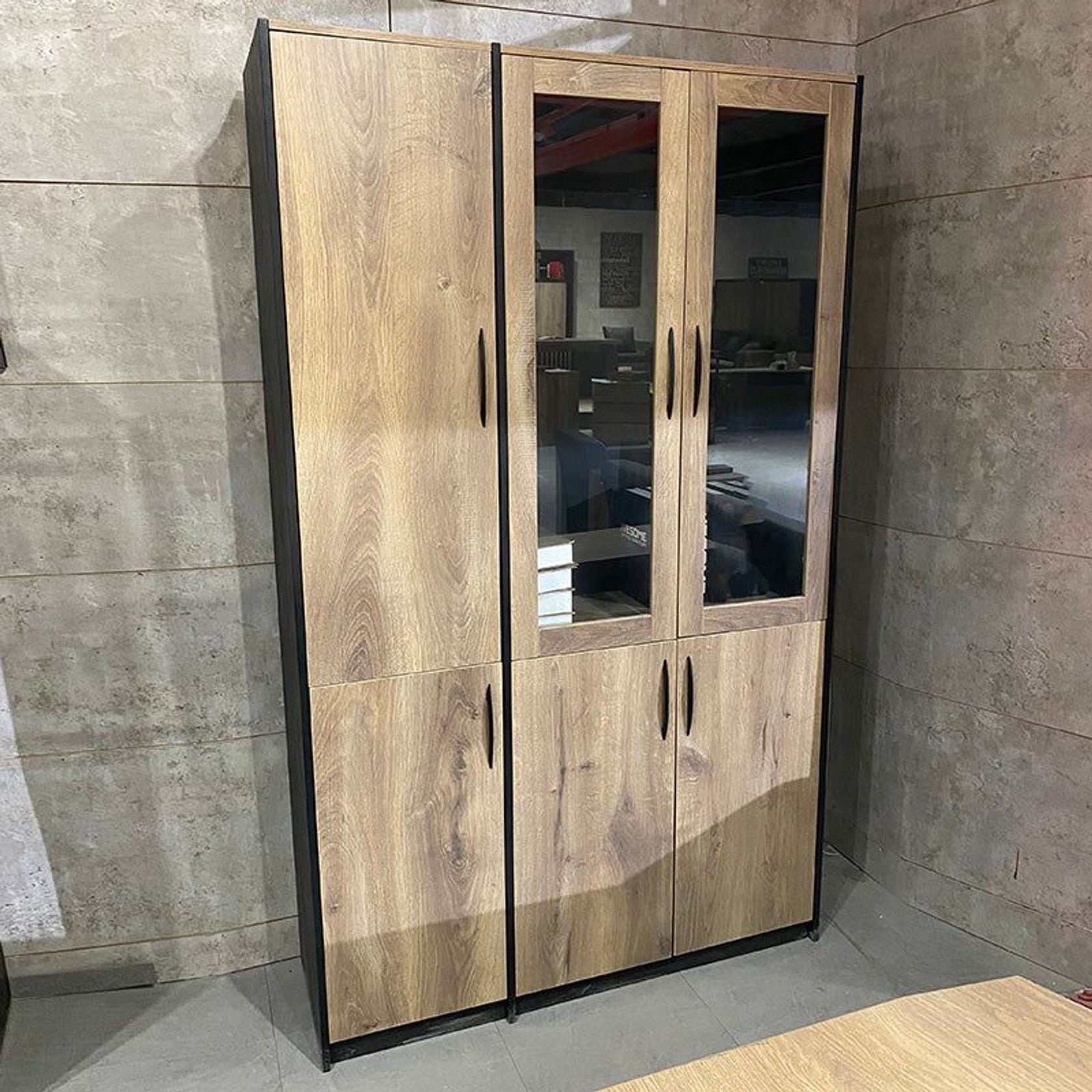 SUTTON 3 Door Display Unit 120cm - Warm Oak | ArchiPro AU
