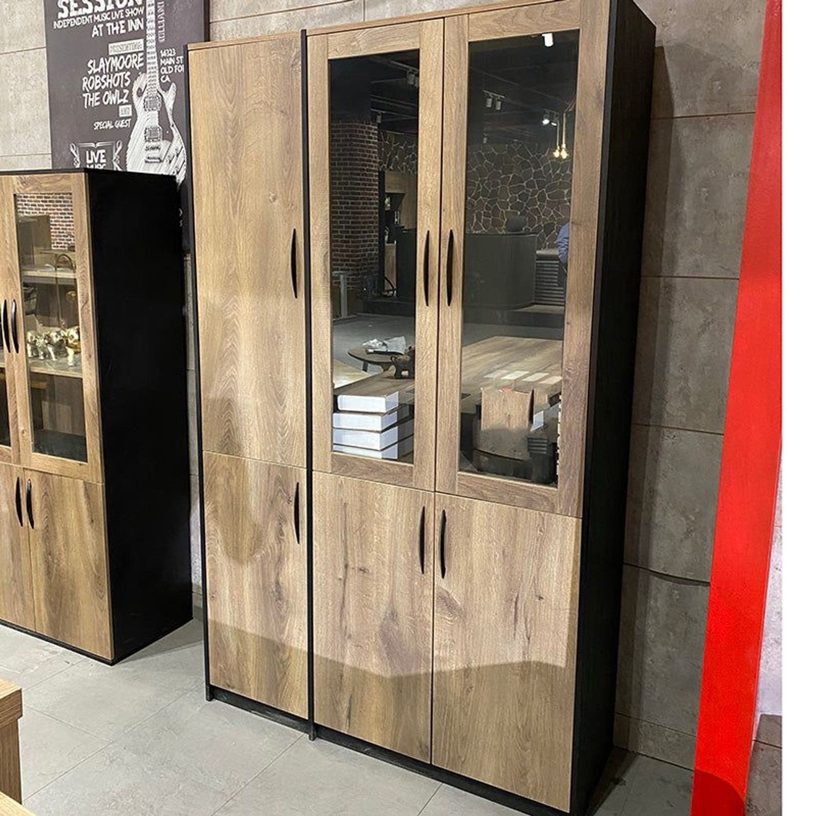 SUTTON 3 Door Display Unit 120cm - Warm Oak | ArchiPro AU