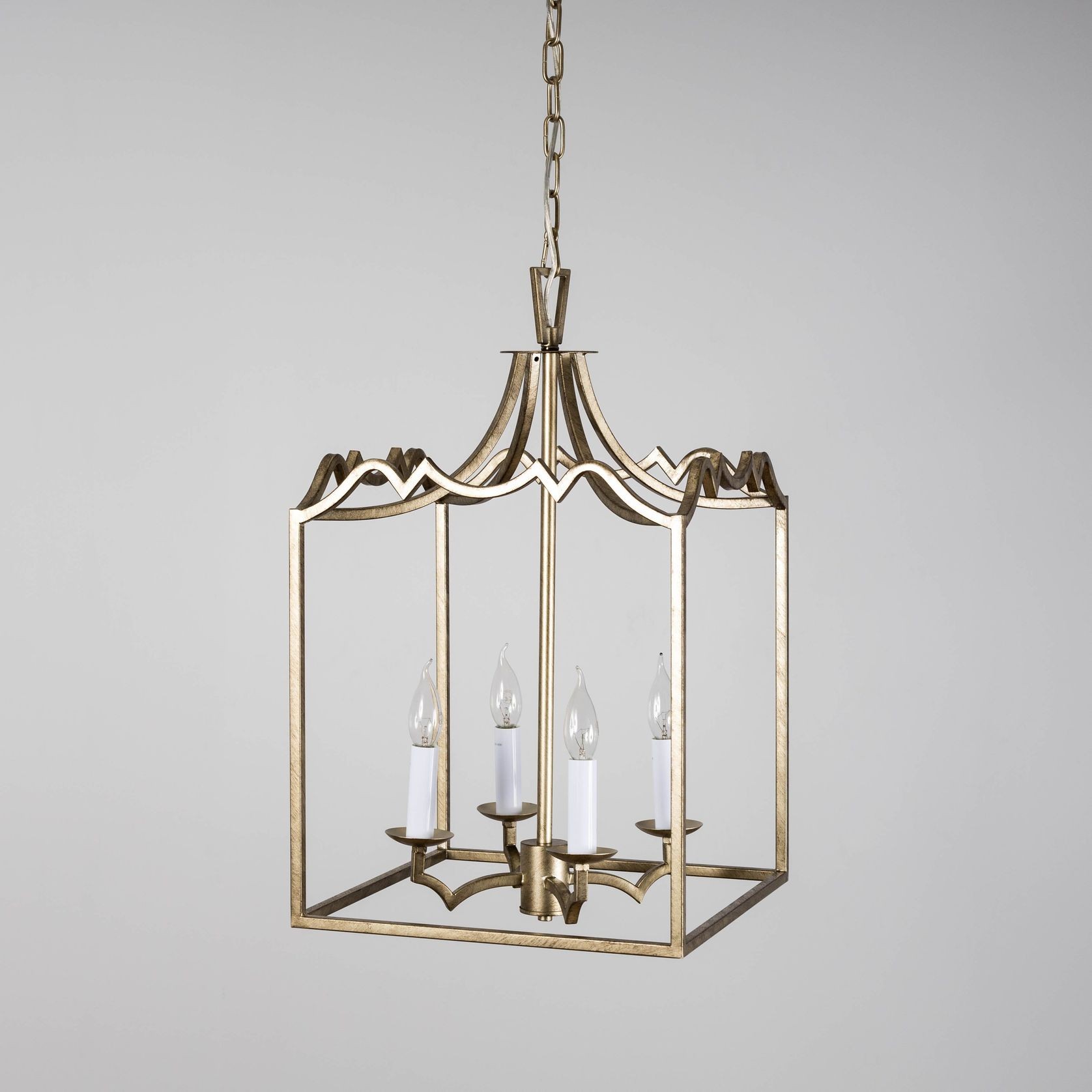 Detailed Box Frame Lantern Pendant Light - Champagne | ArchiPro AU