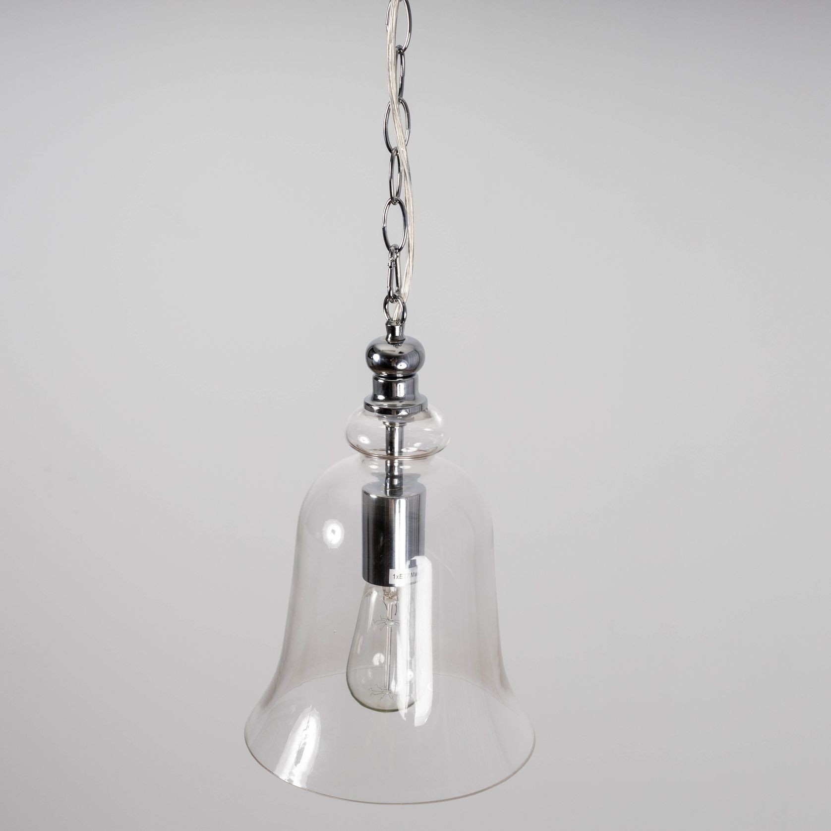 Gracie Glass Bell Shape Pendant Light - Polished Chrome | ArchiPro AU