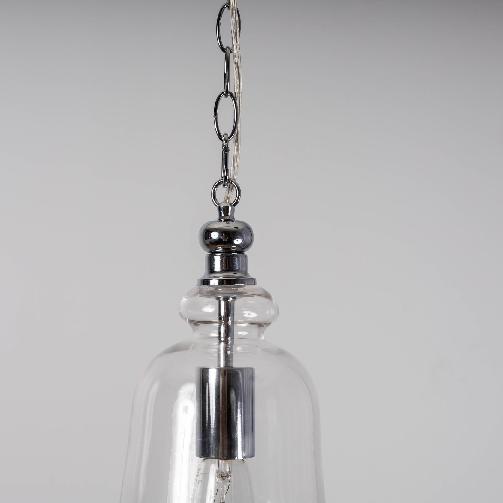 Gracie Glass Bell Shape Pendant Light - Polished Chrome | ArchiPro AU