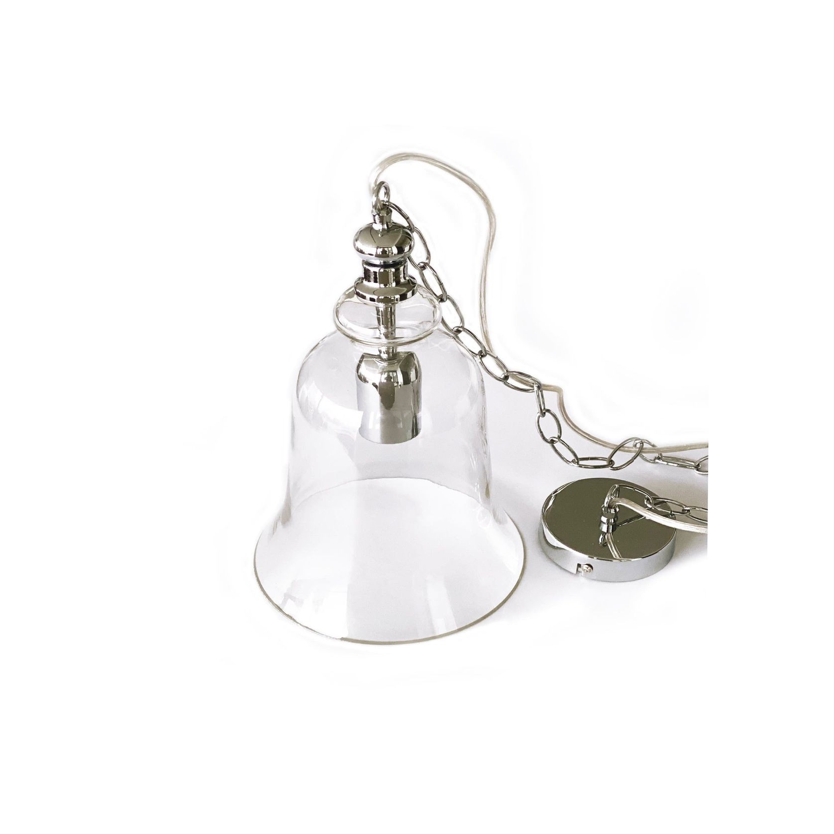Gracie Glass Bell Shape Pendant Light - Polished Chrome | ArchiPro AU