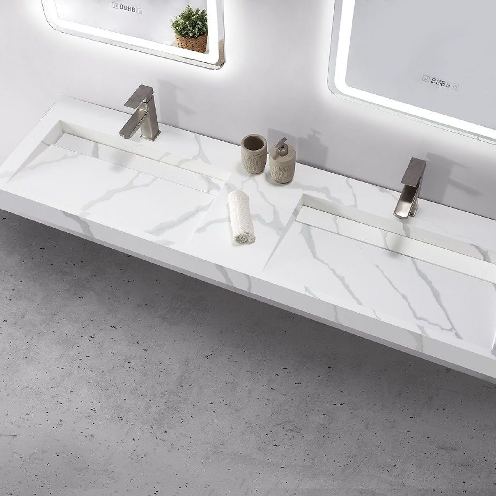 Double Basin Marble Ramp Sink 1500mm | ArchiPro AU