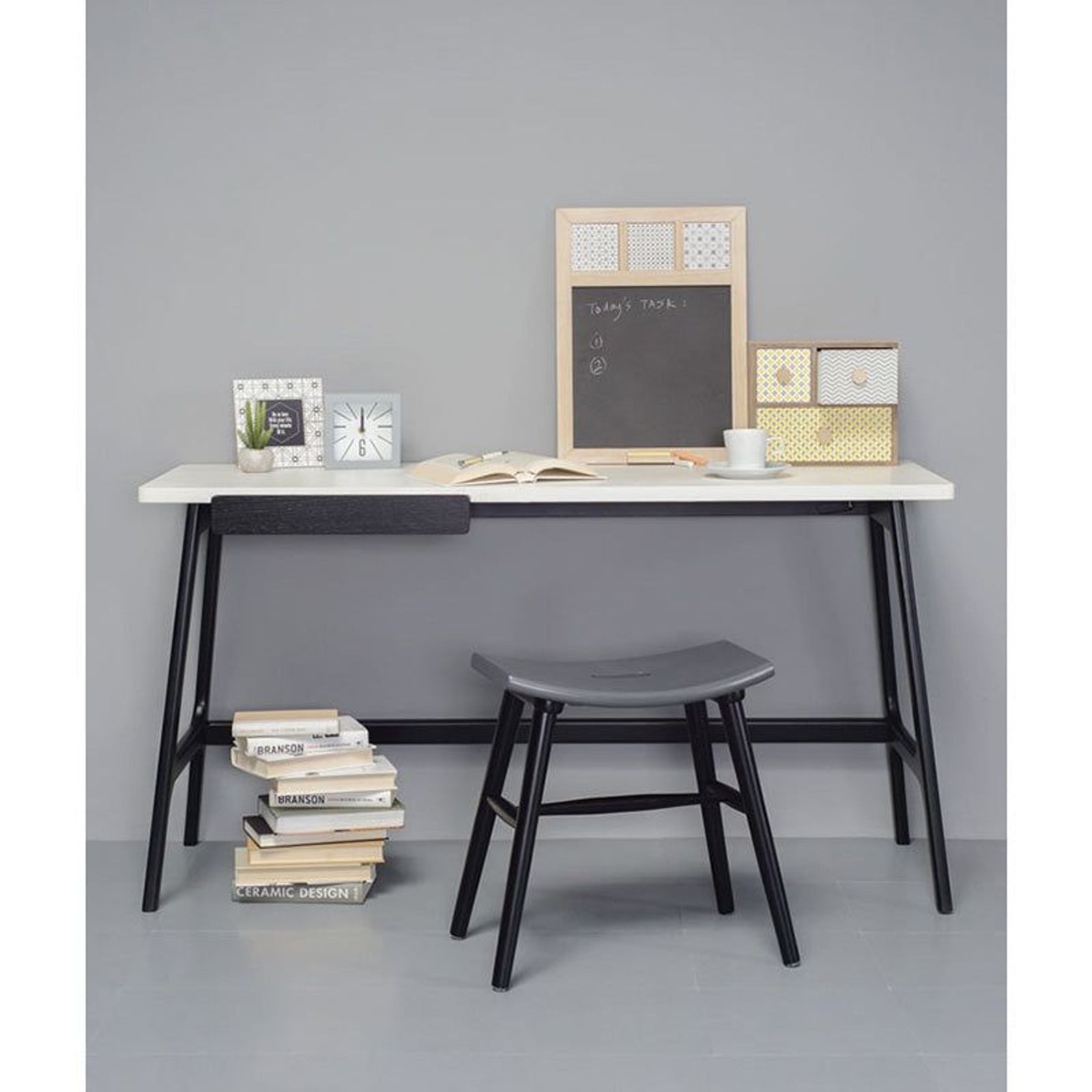 MOREY Study Desk - White & Black | ArchiPro AU