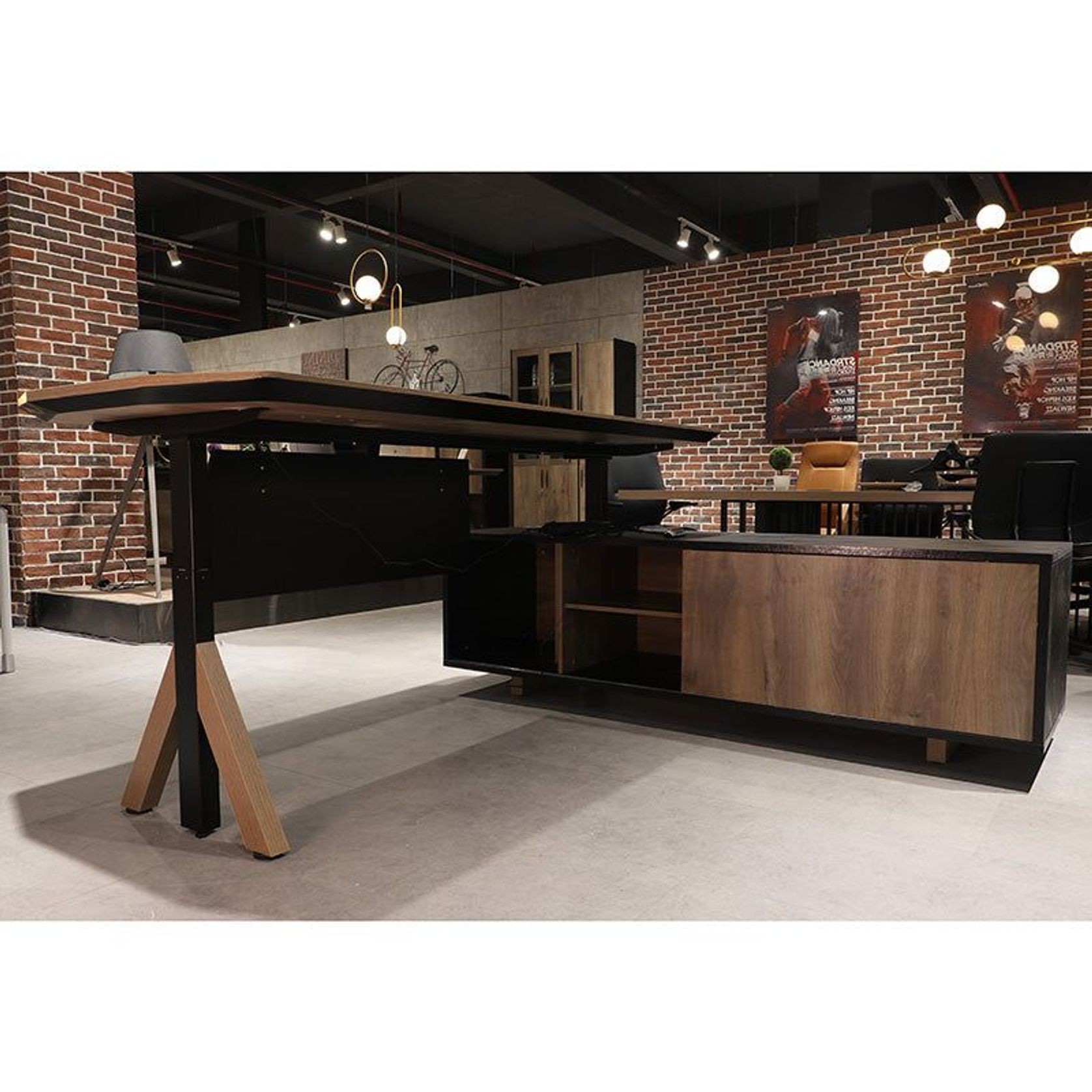 EASTON Sit Stand Electric Lift Executive Desk with Right Return 2.2M ...