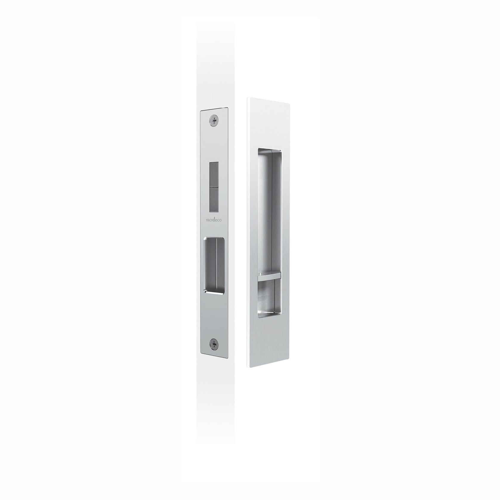 Mardeco 'M' Series Flush Pull Privacy Set Brushed Satin Chrome for ...