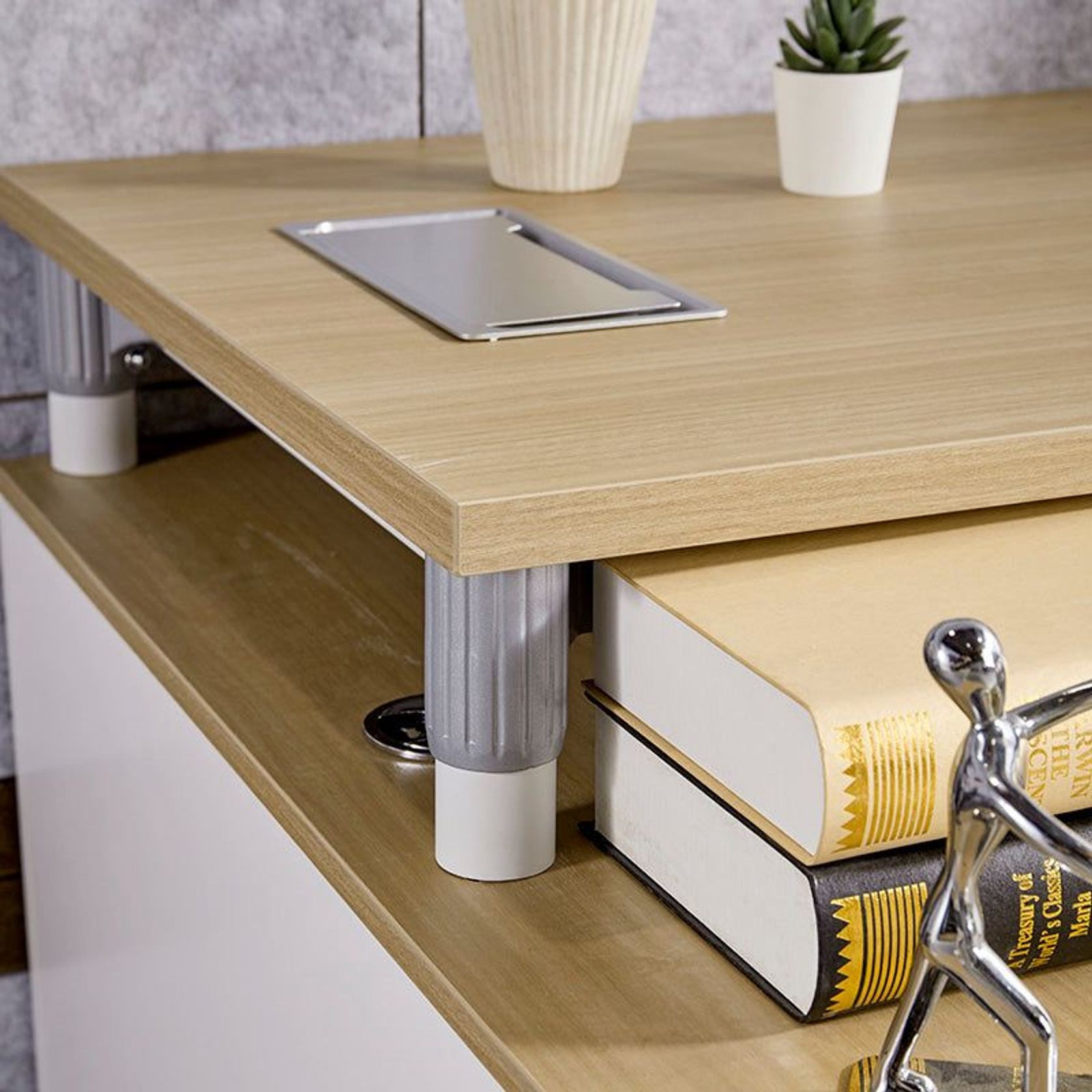 RAVEN SINGLE Workstation 160-180/100cm - Natural White | ArchiPro AU