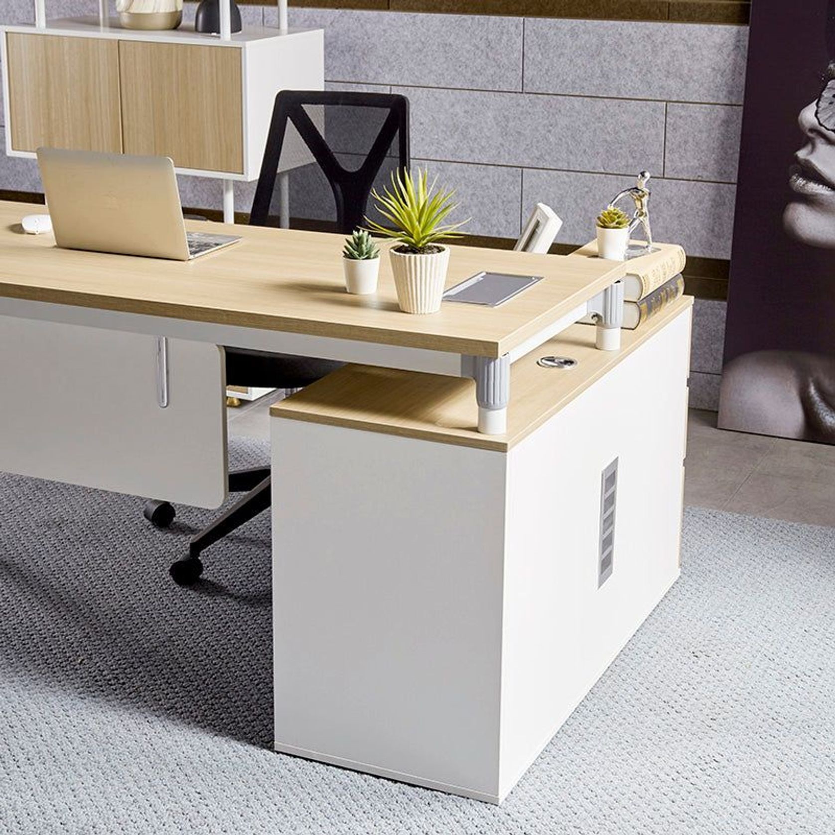 RAVEN SINGLE Workstation 160-180/100cm - Natural White | ArchiPro AU