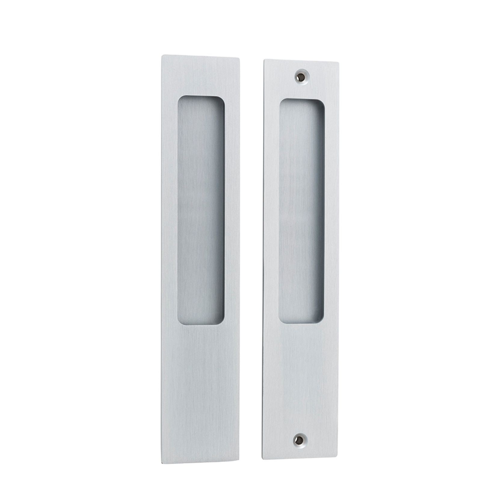 Iver Rectangular Flush Pull Passage Set Brushed Chrome for Sliding ...
