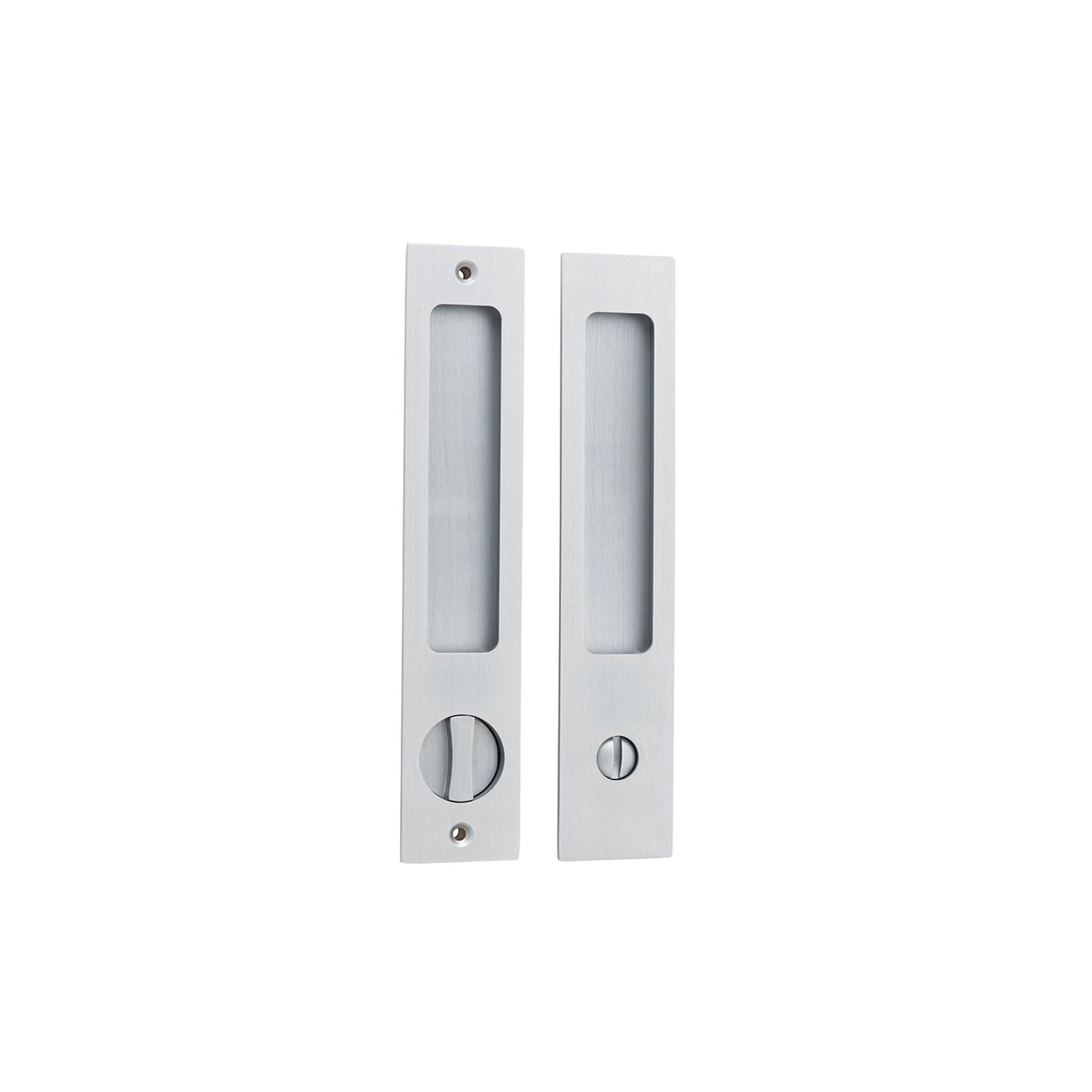 Iver Rectangular Flush Pull Privacy Set Brushed Chrome for Sliding Doors 21415P *Pair* | ArchiPro AU