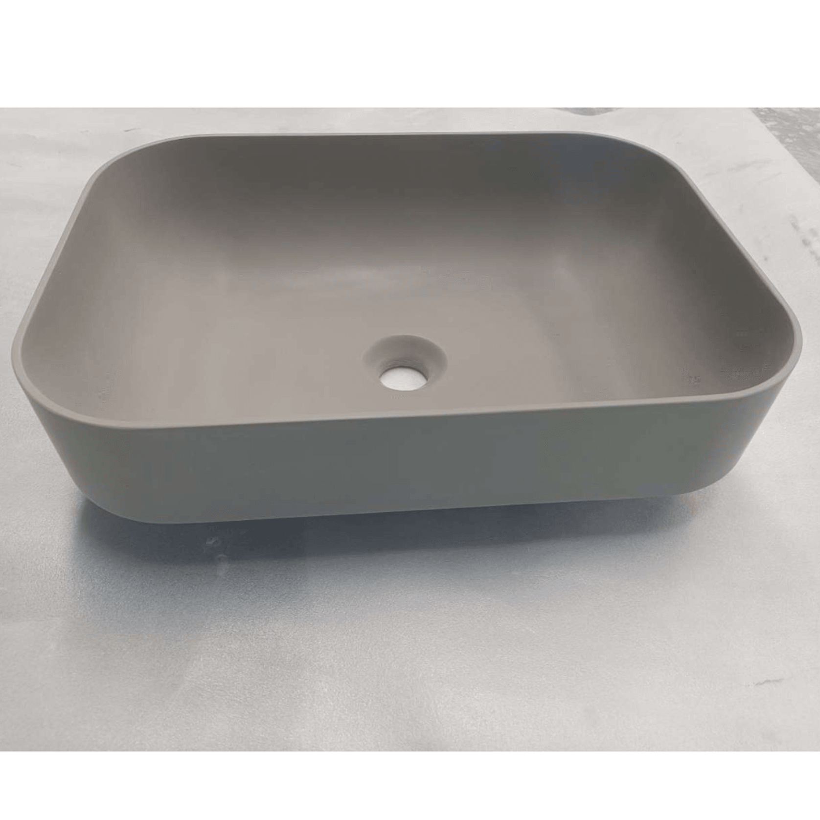 Semi-recessed Rectangle Basin 'Kea' 500mm Solid Surface | ArchiPro AU
