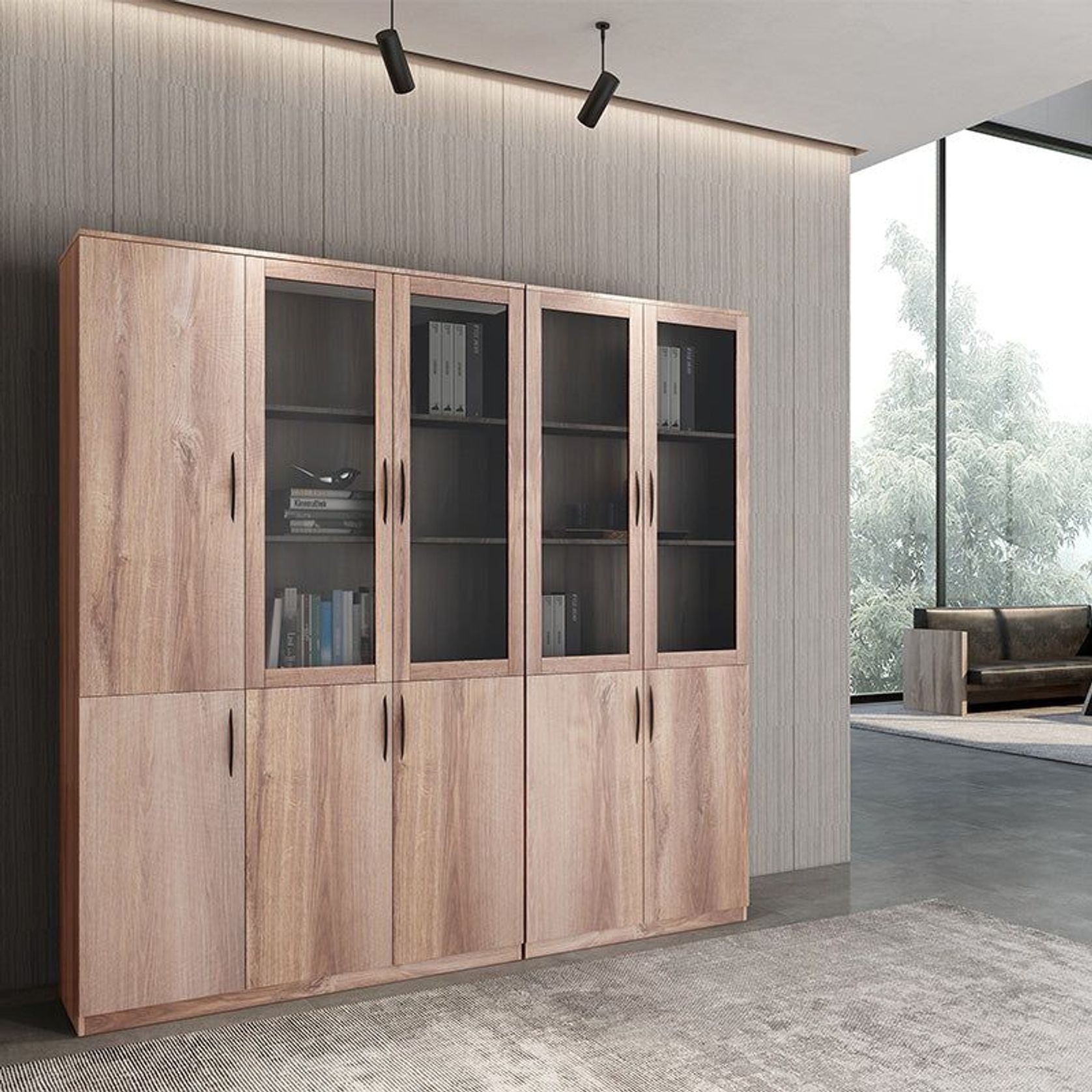 SUTTON 3 Door Display Unit 120cm - Warm Oak | ArchiPro AU