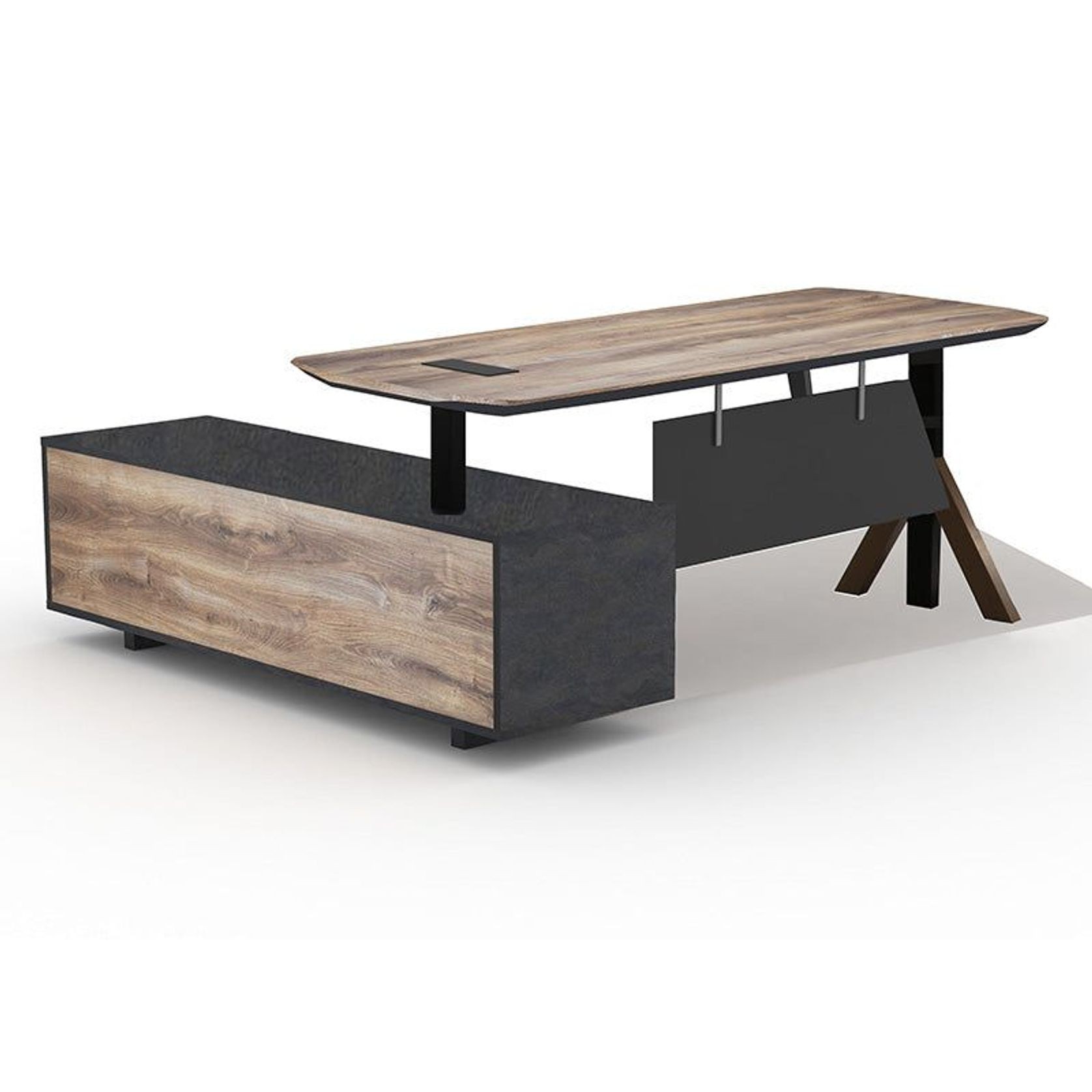 EASTON Sit Stand Electric Lift Executive Desk with Right Return 2.2M ...