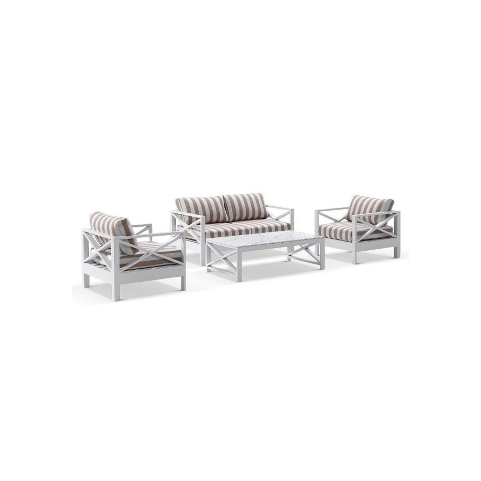 Kansas 2+1+1 Seater Lounge Set Coffee Table Sunbrella | ArchiPro AU