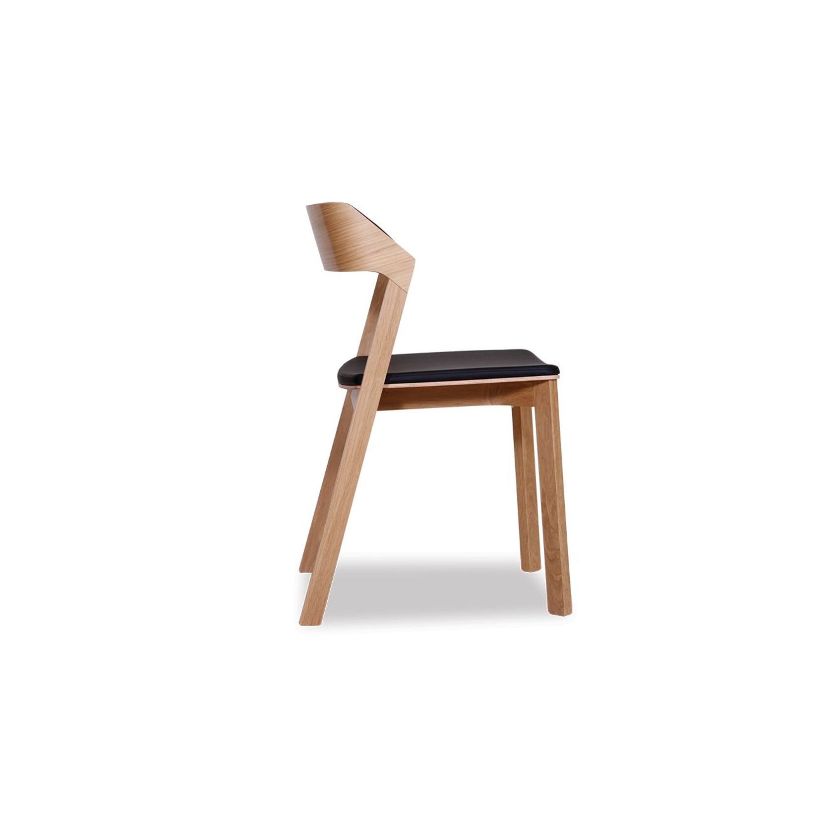 Merano Dining Chair - Natural Oak - Black Pad - by TON | ArchiPro AU