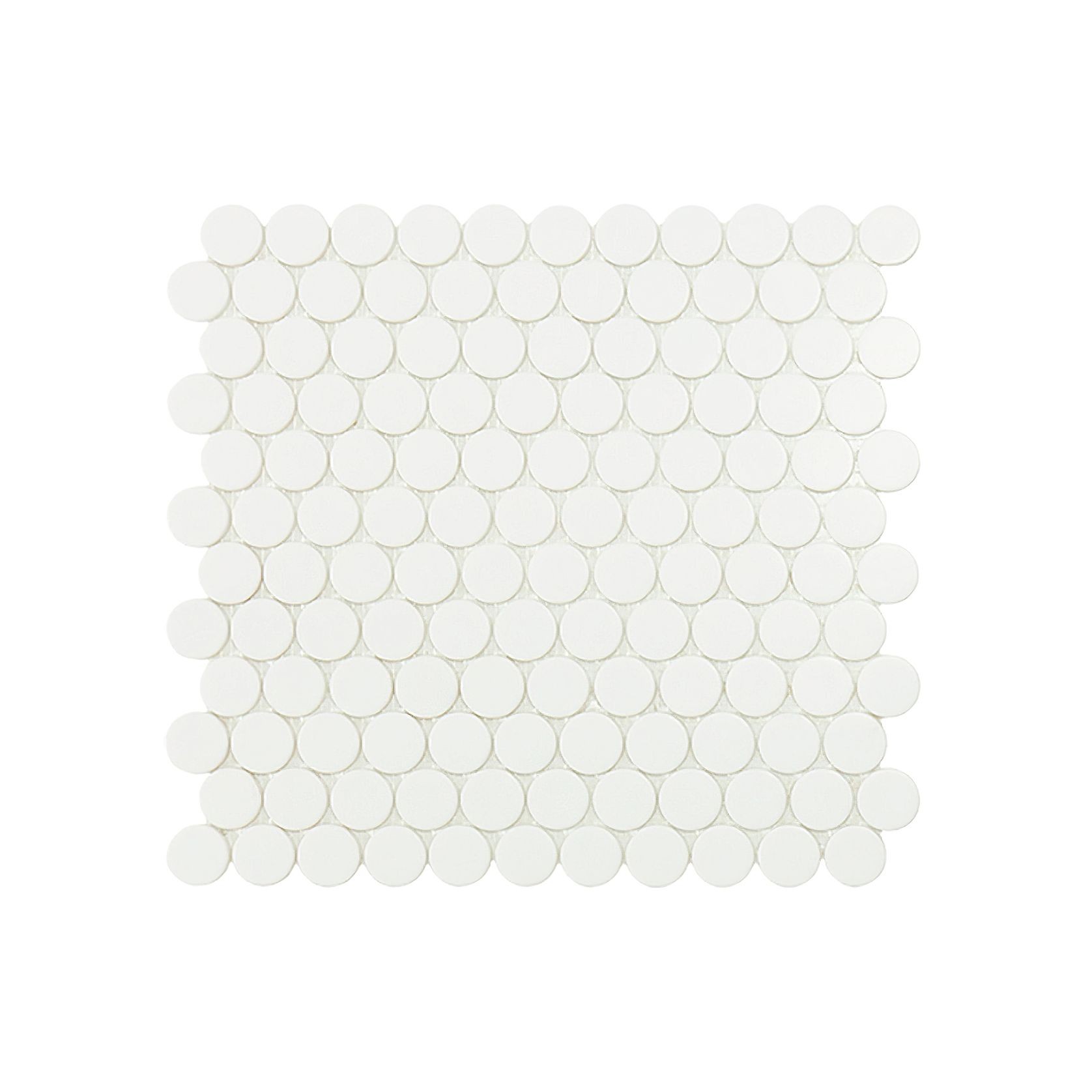 Circle White Pennyround Mosaic Tile | ArchiPro AU