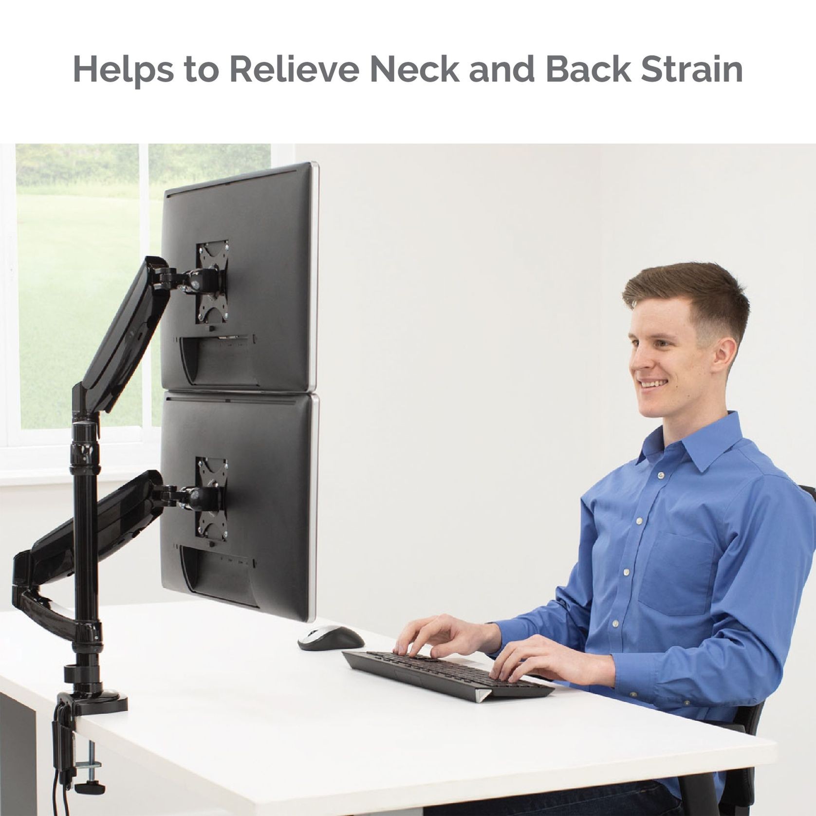 Platinum Series Dual Stacking Monitor Arm | ArchiPro AU