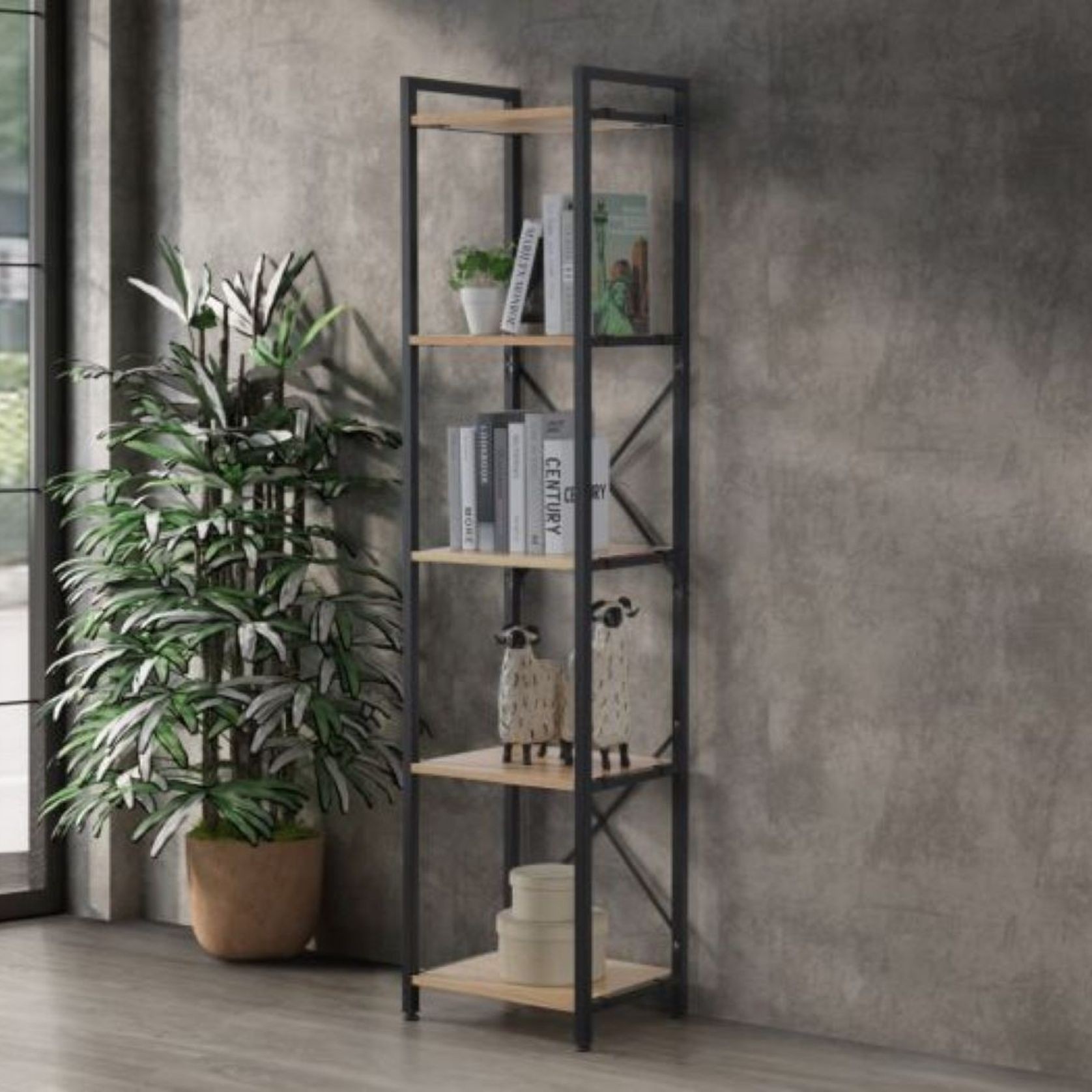Axel Modular Main Shelving Unit | Black Steel & Natural | ArchiPro AU