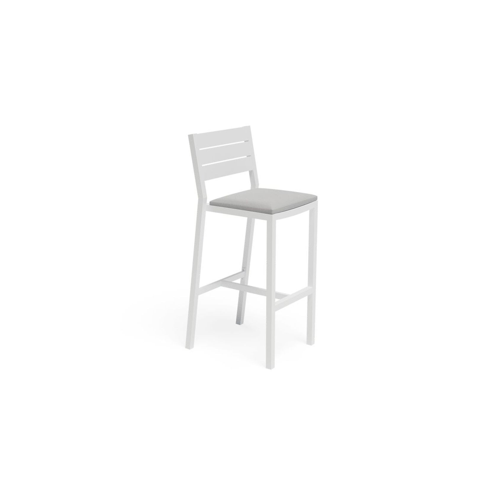 Halki Stool With Backrest - White | ArchiPro AU