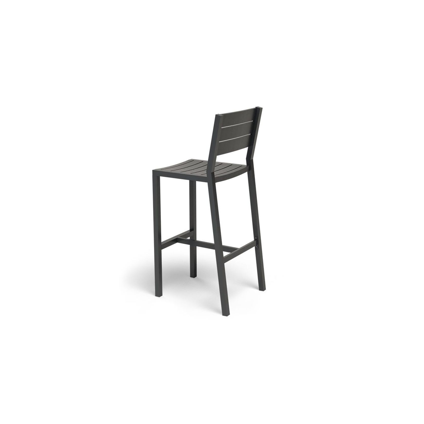 Halki Stool With Backrest - Charcoal | ArchiPro AU