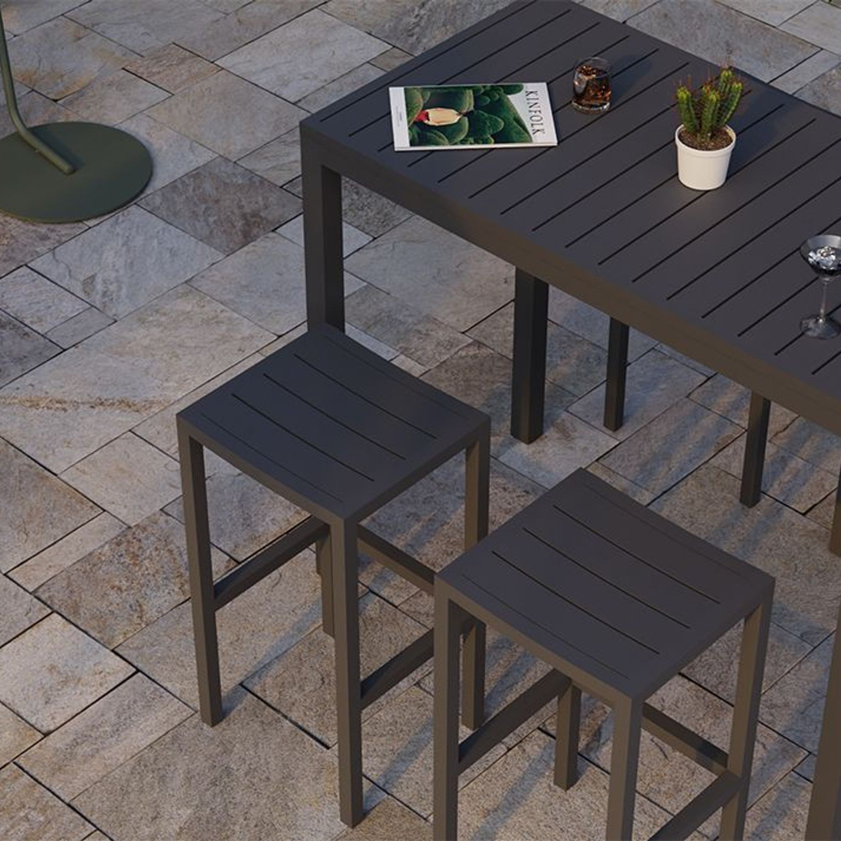 Halki Stool - Outdoor - Charcoal | ArchiPro AU