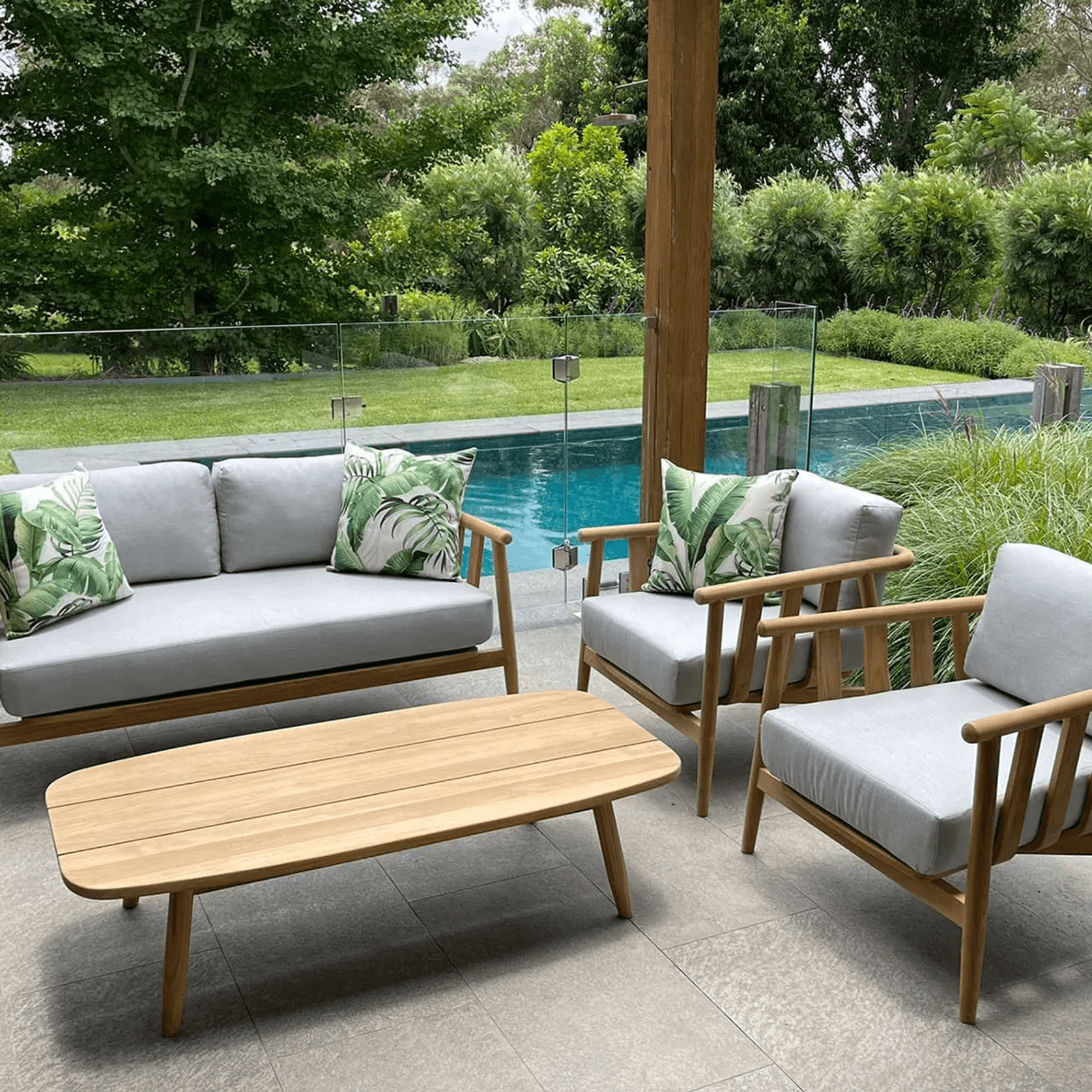 Float 4pc Teak Outdoor Lounge Setting | ArchiPro AU
