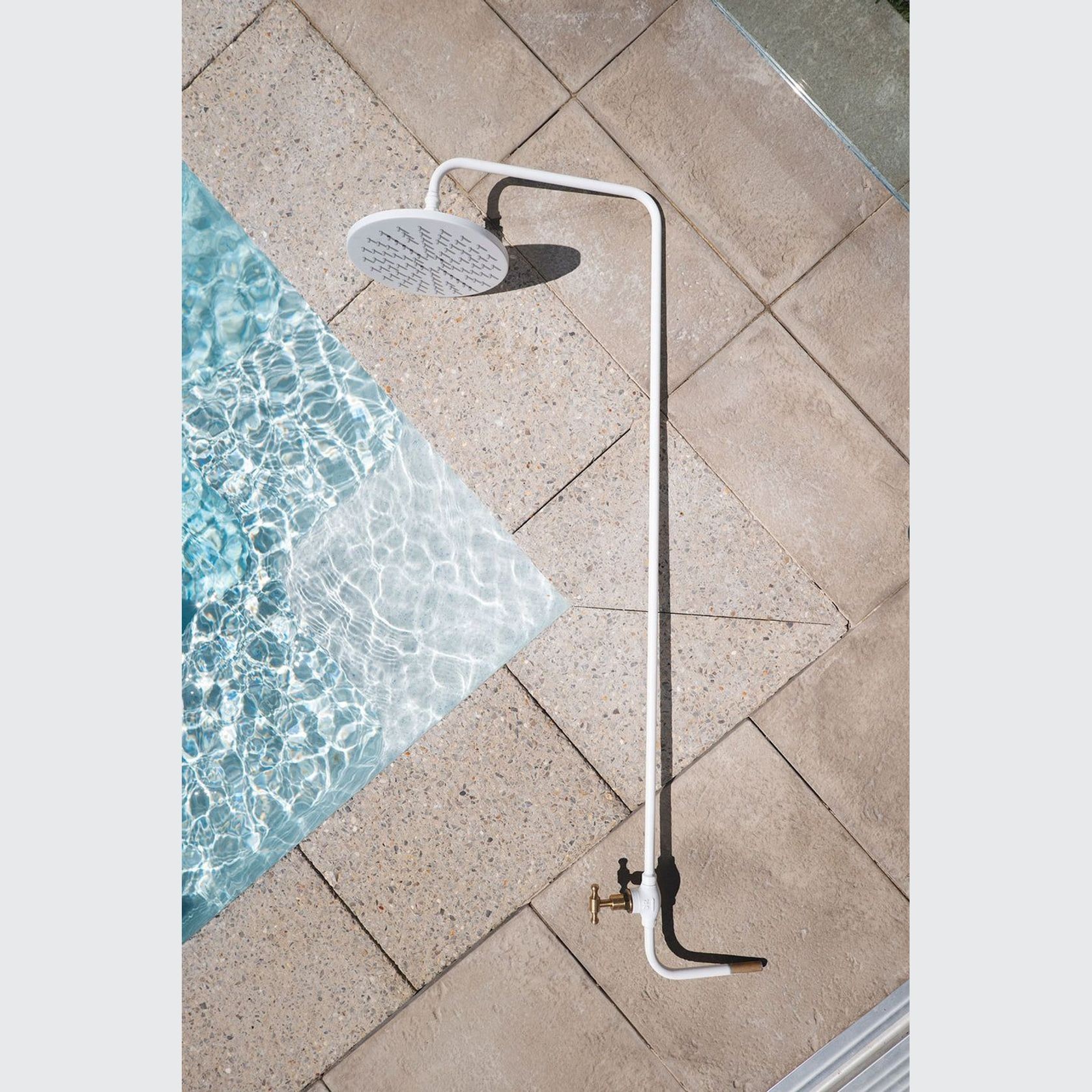 Bondi Wall Mount Outdoor Shower | Cold | White | ArchiPro AU