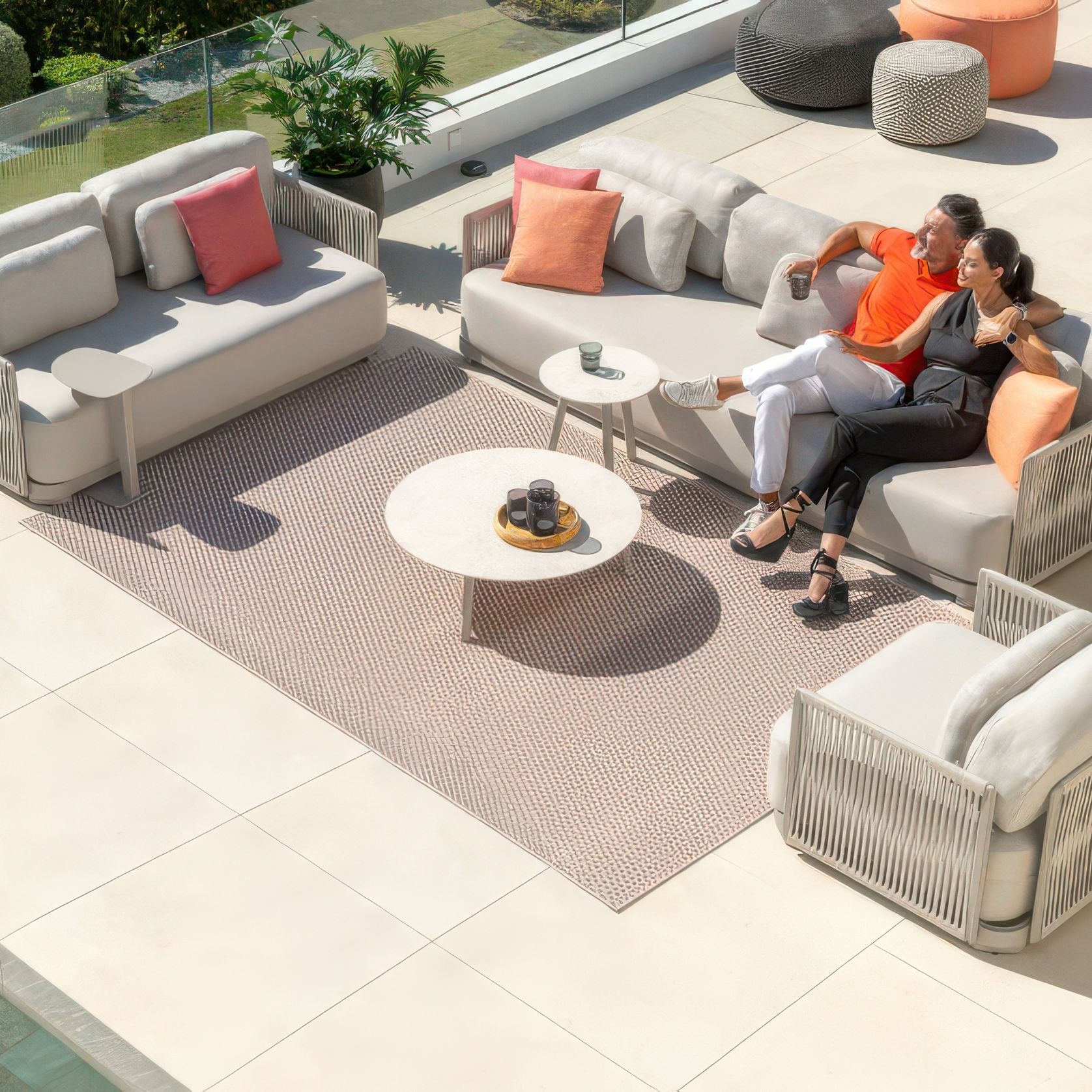 Durbuy 3pc Rope Outdoor Lounge Setting | ArchiPro AU