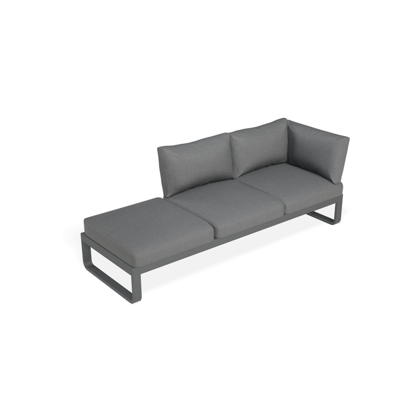 Fino Config B - Outdoor Modular Sofa in Matt Charcoal | ArchiPro AU
