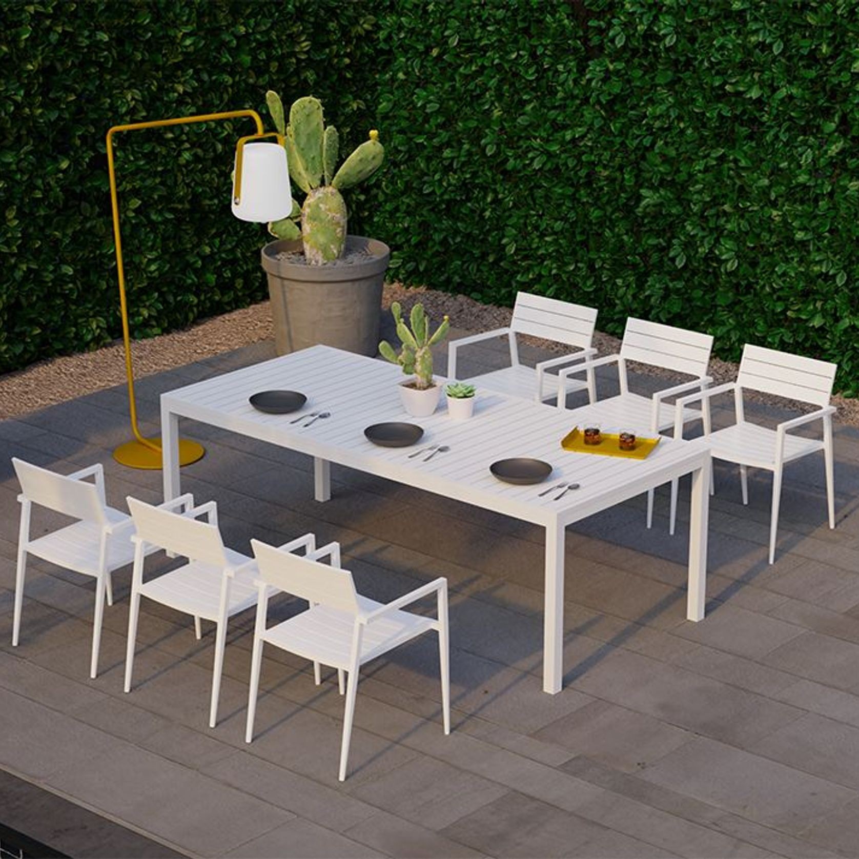 Halki Table - Outdoor - 220cm x 100cm - White | ArchiPro AU