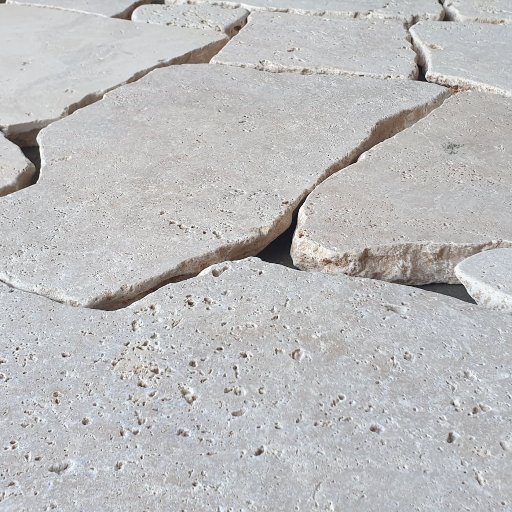 30mm Ivory Travertine Crazy Paving | ArchiPro AU