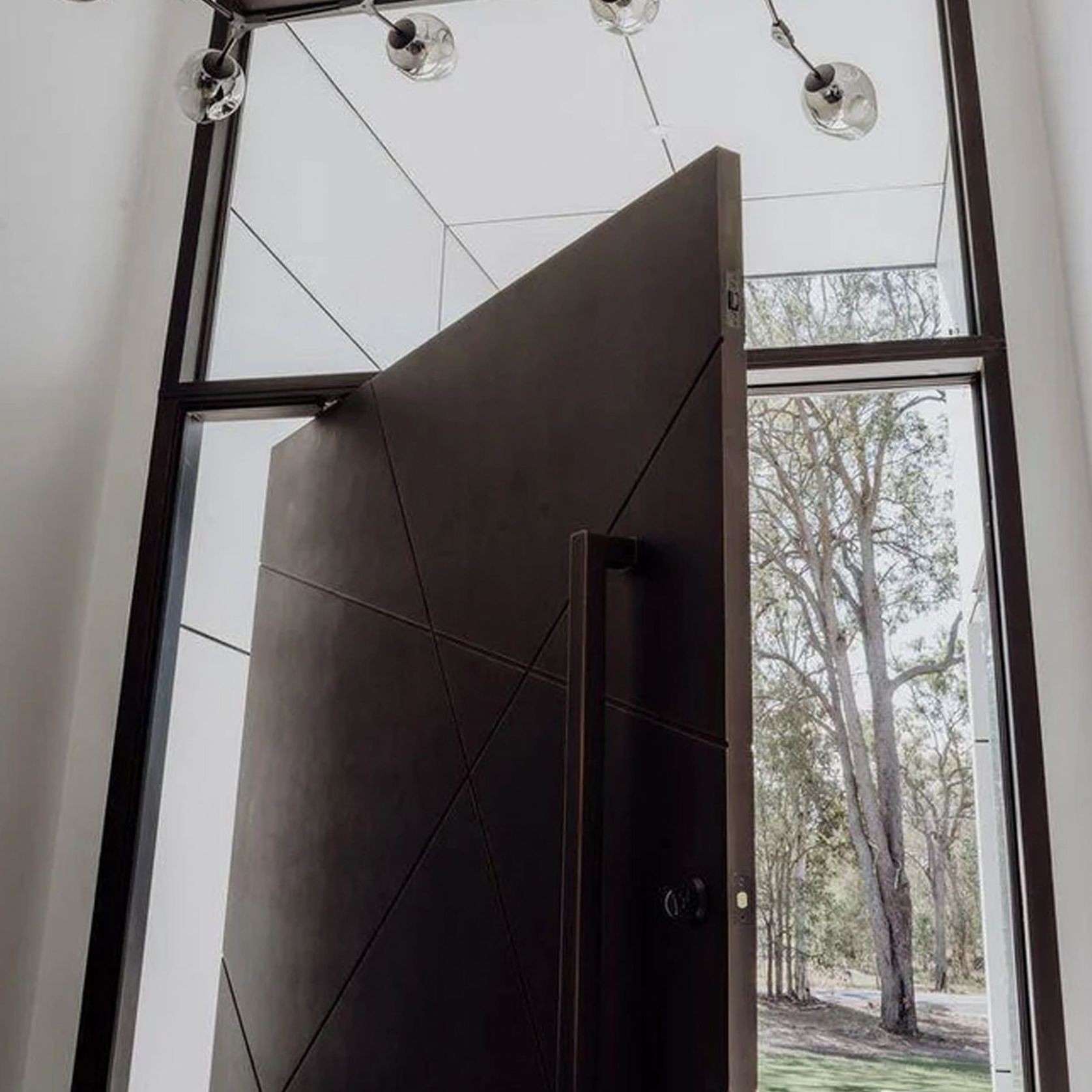 Iron Pivot Entry Doors - Galvanised | ArchiPro AU