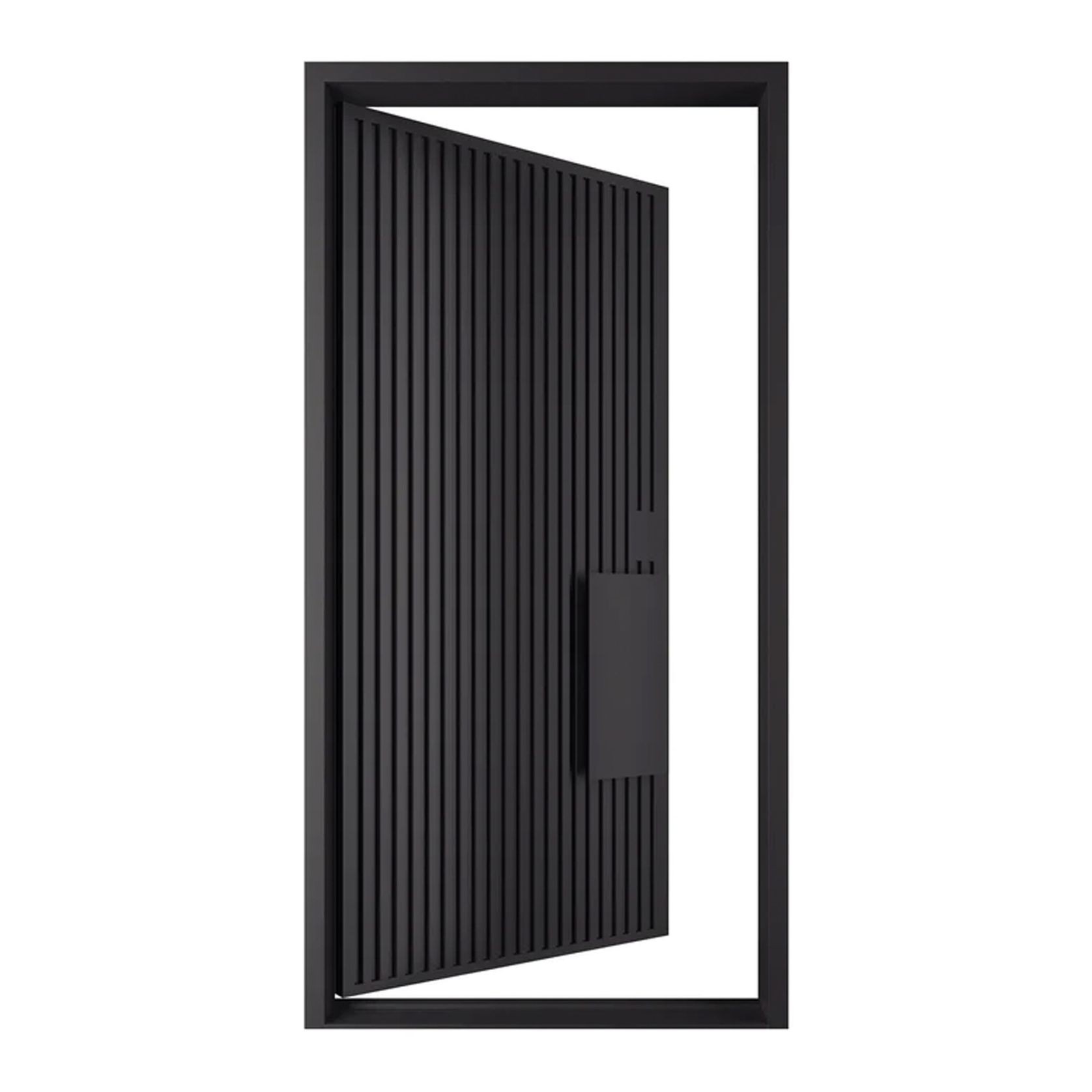 Iron Batten Pivot Entry Doors - Galvanised | ArchiPro AU